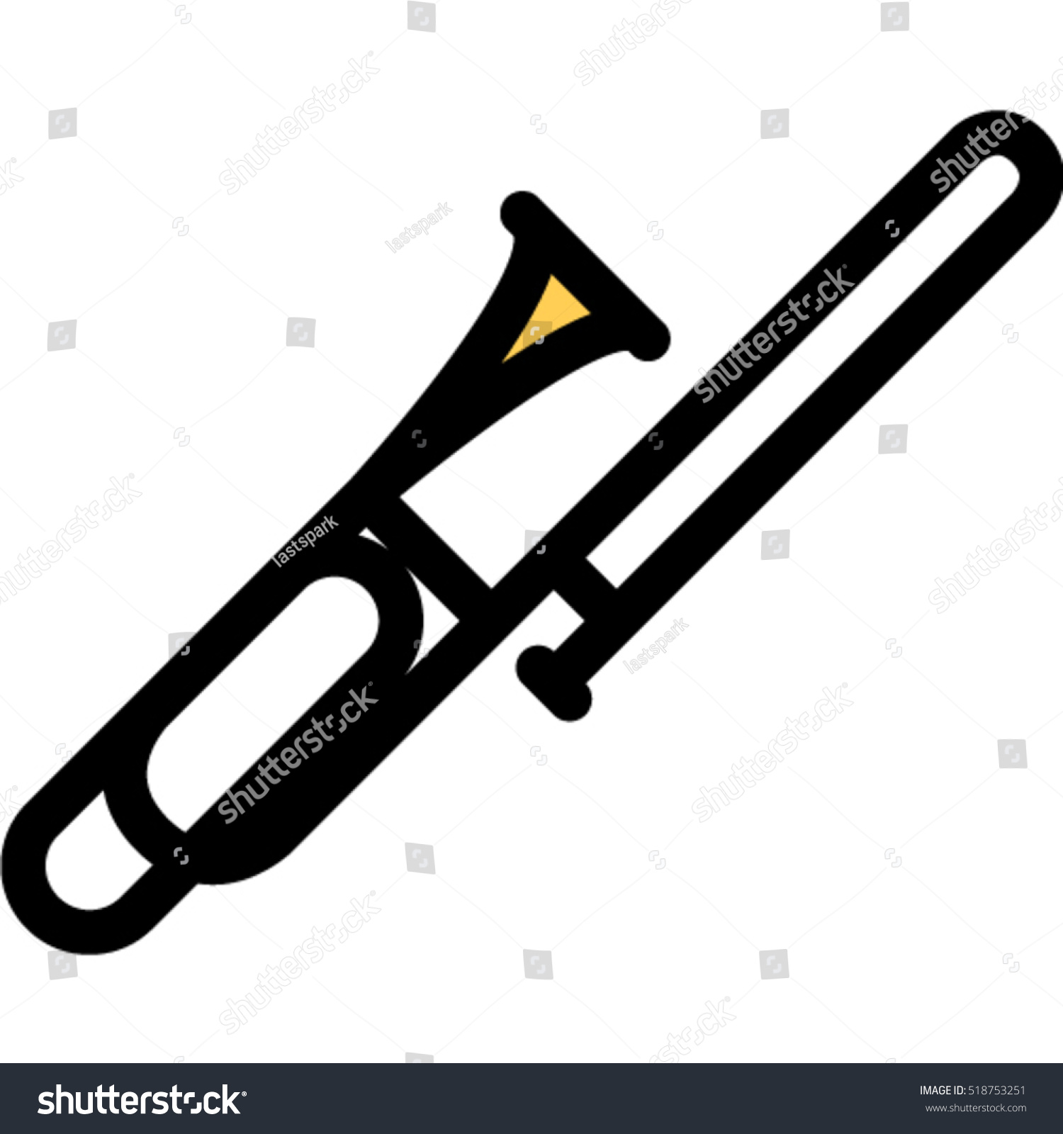 Trombone Icon Stock Vector (Royalty Free) 518753251
