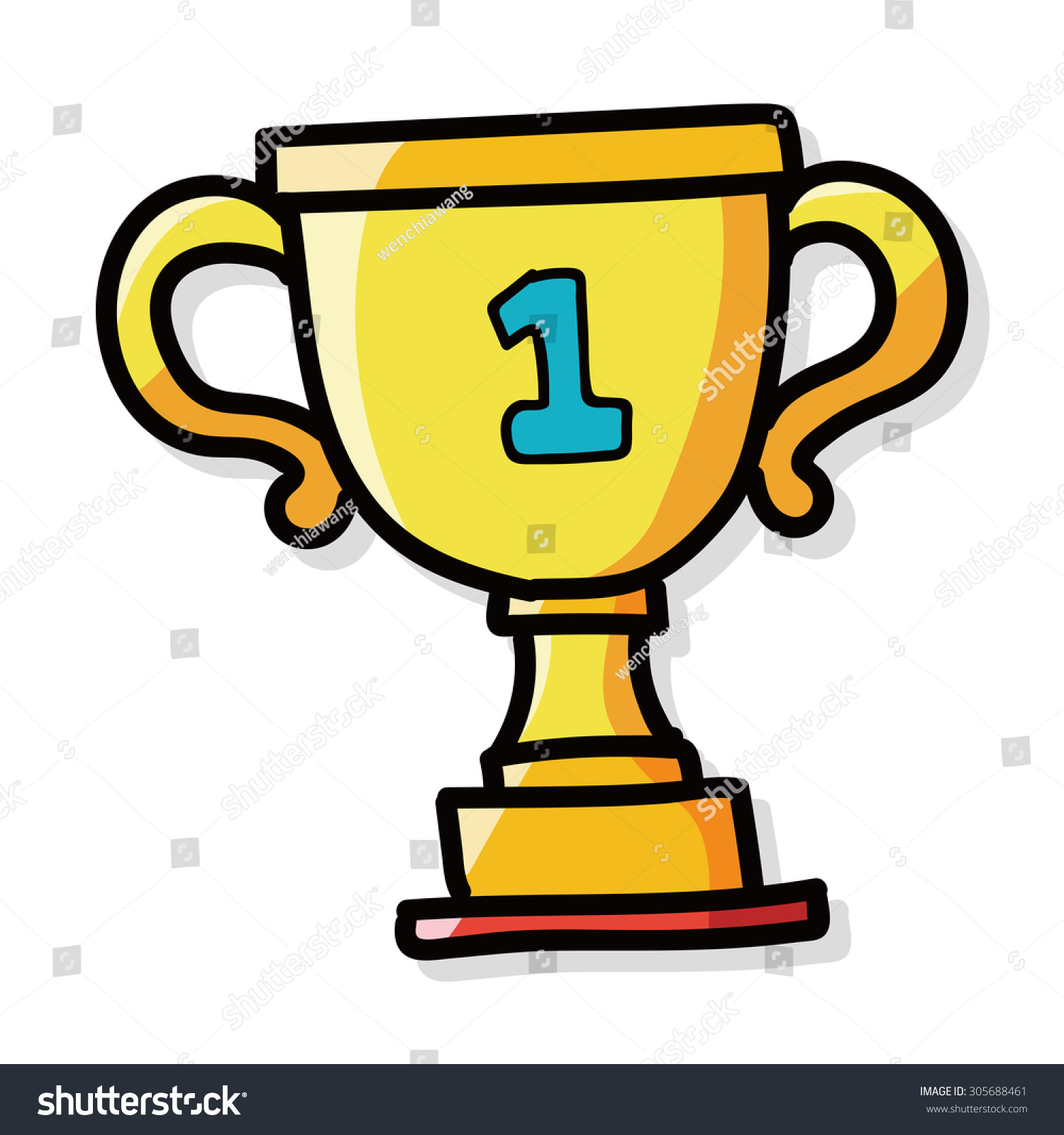 Trophy Color Doodle Stock Vector (Royalty Free) 305688461 | Shutterstock