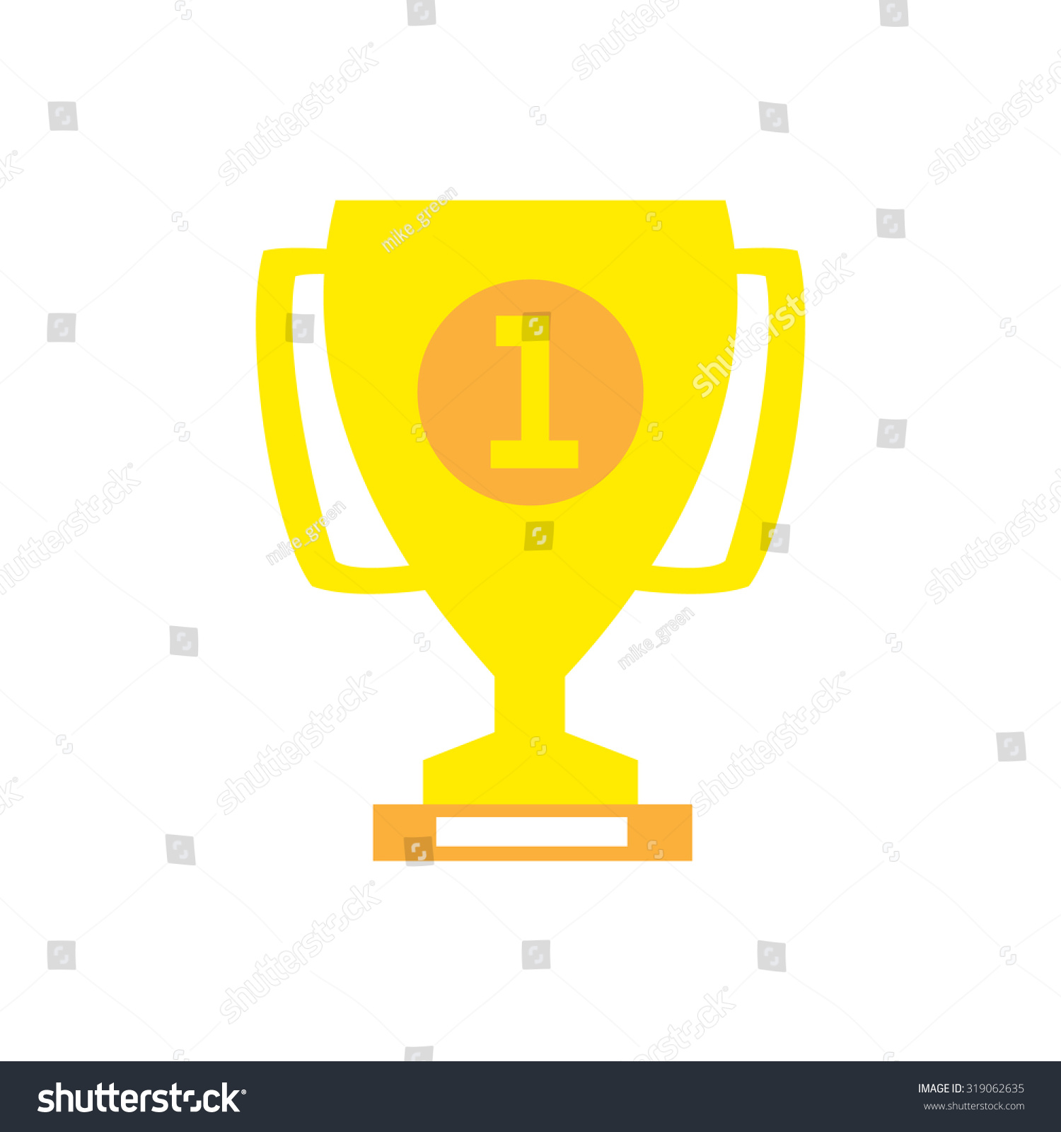 Trophy Cup Flat Icon Victory Vector Stock Vector (Royalty Free) 319062635
