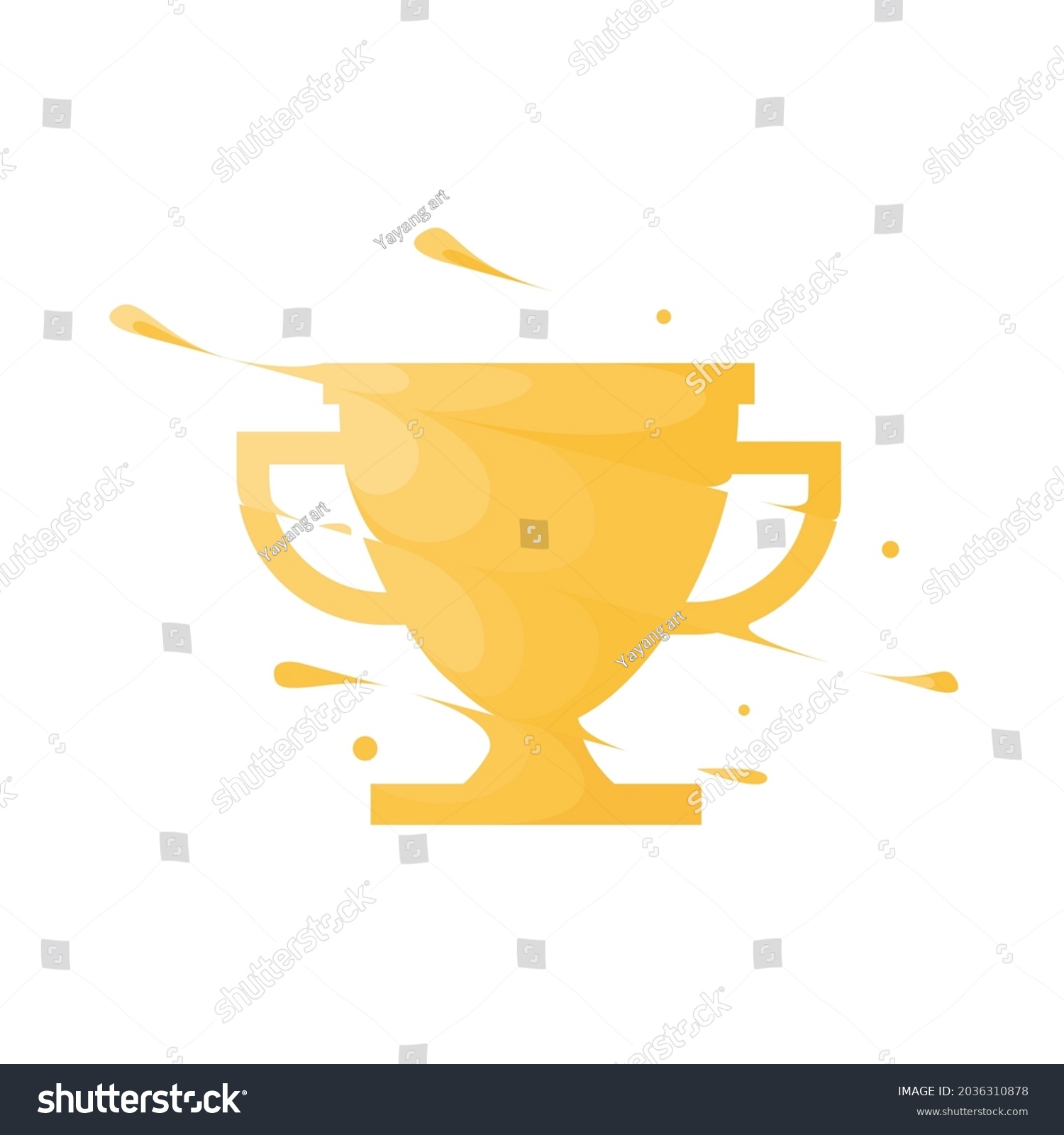 Trophy Cup Slice Splash Vector Illustration Stock Vector (Royalty Free ...