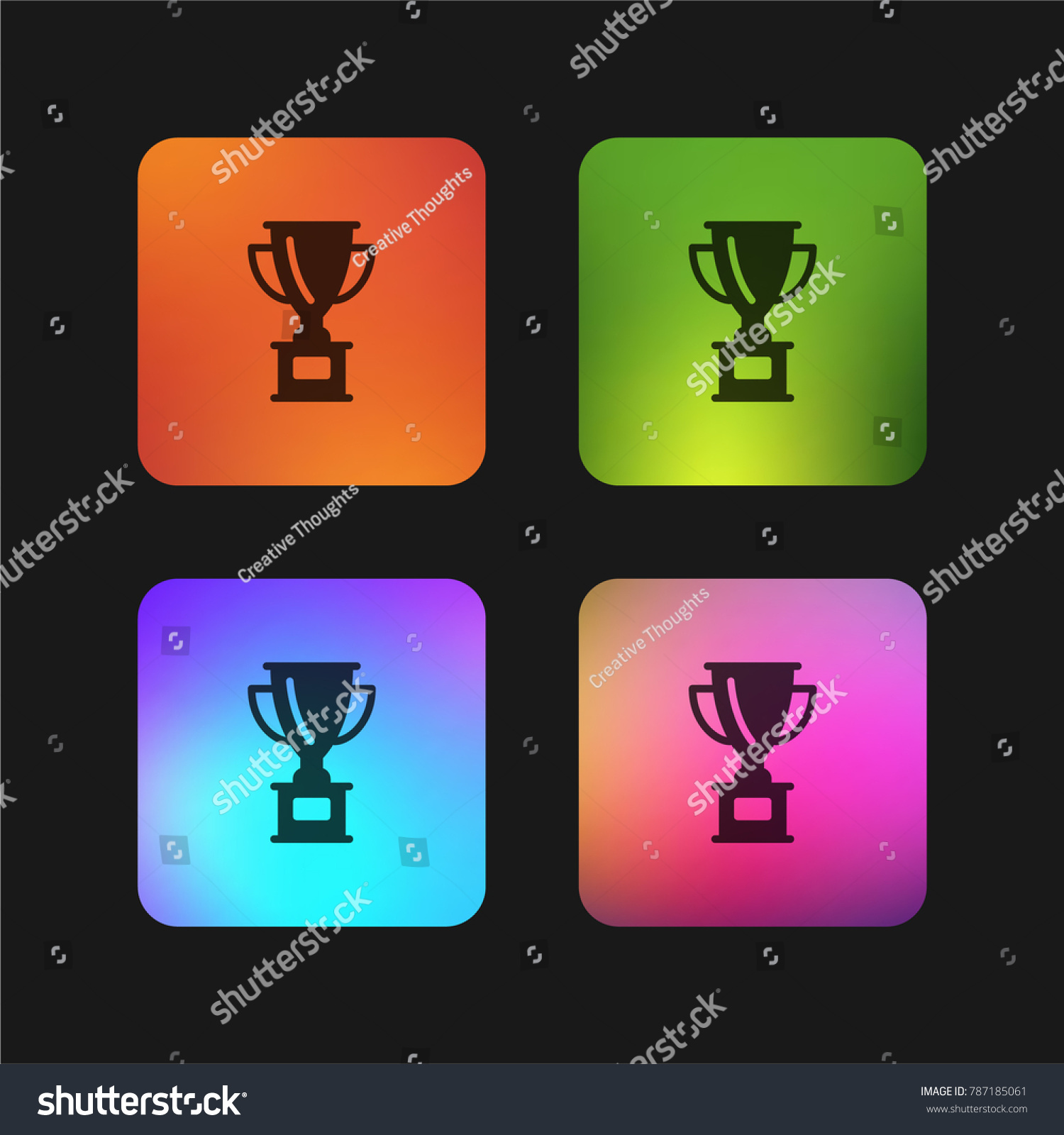Trophy Four Color Gradient App Icon Stock Vector (Royalty Free ...