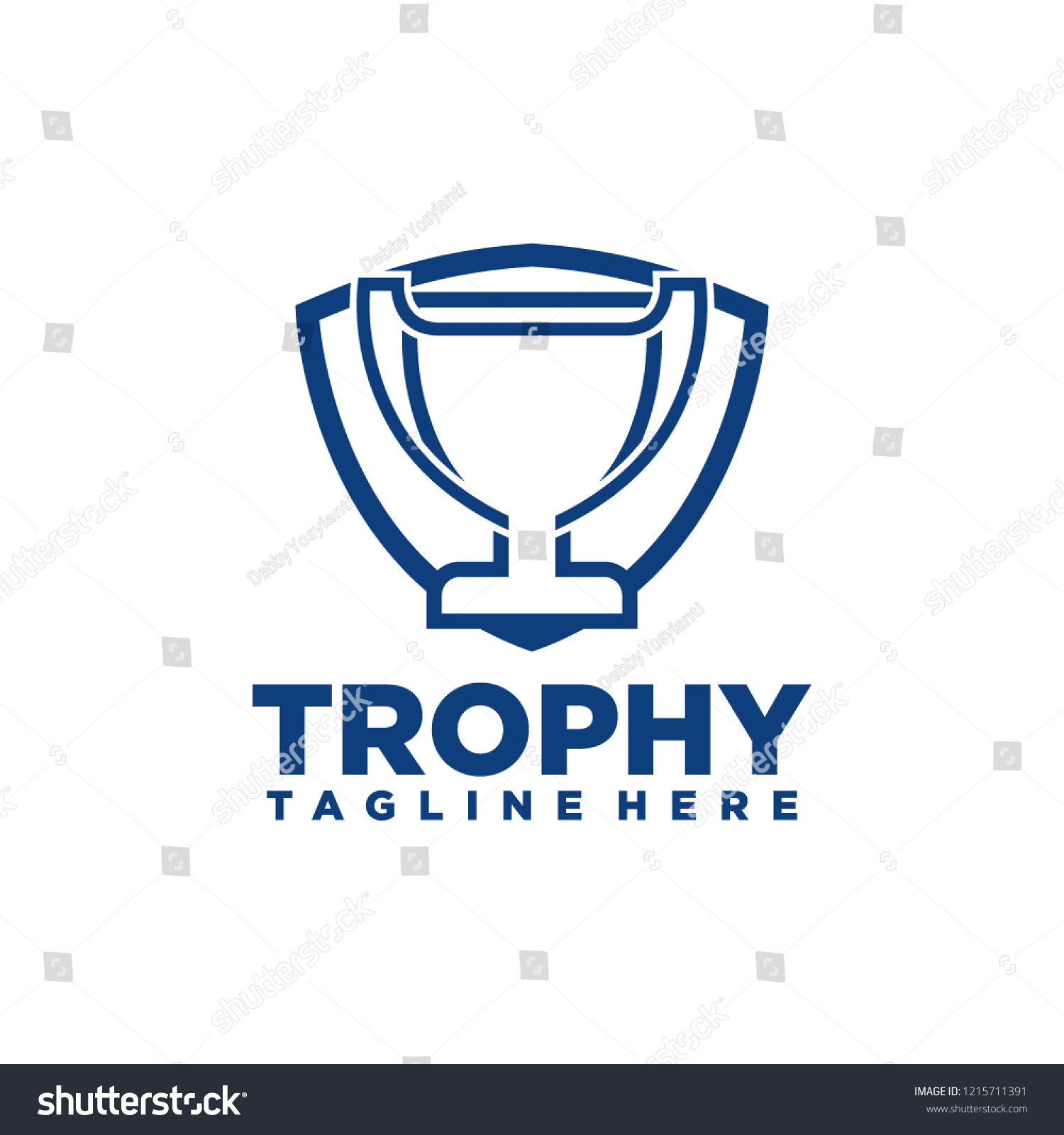 Trophy Logo Design Stock Vector (Royalty Free) 1215711391