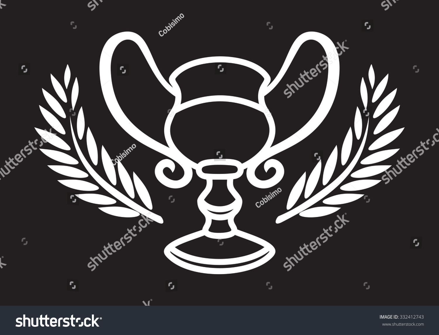 Trophy Vector Icon Laurel Wreath Stock Vector 332412743 - Shutterstock