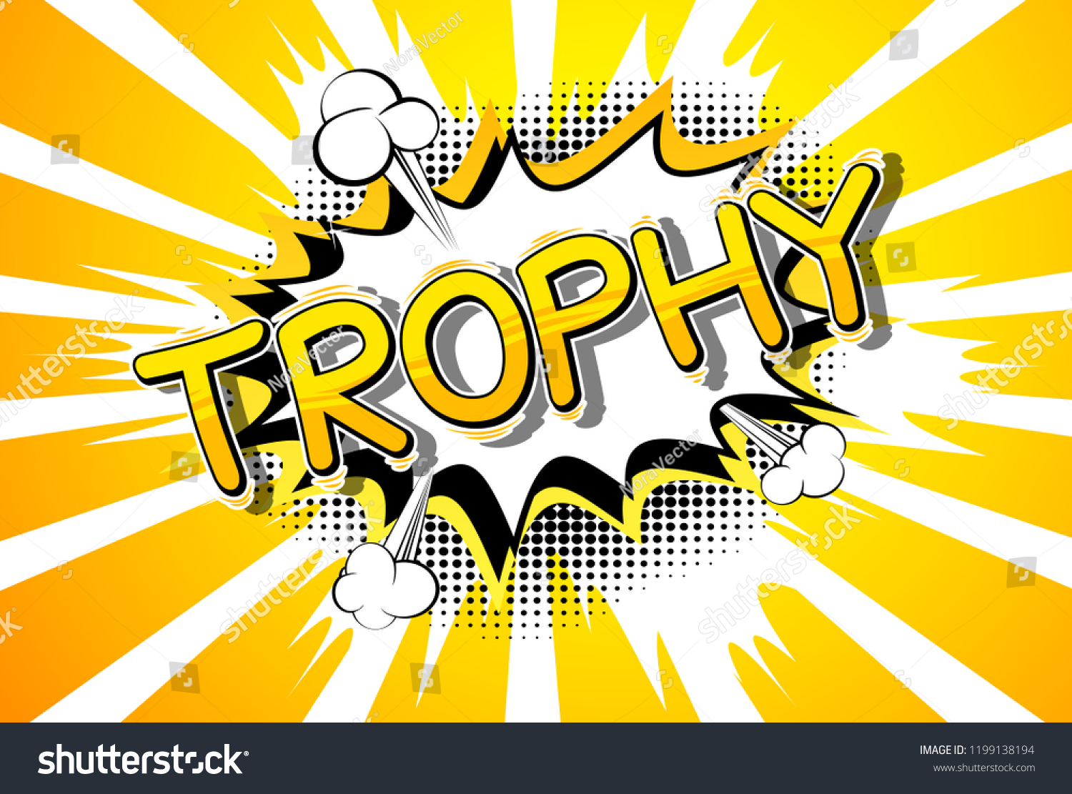 Trophy Vector Illustrated Comic Book Style Stock Vector (Royalty Free ...