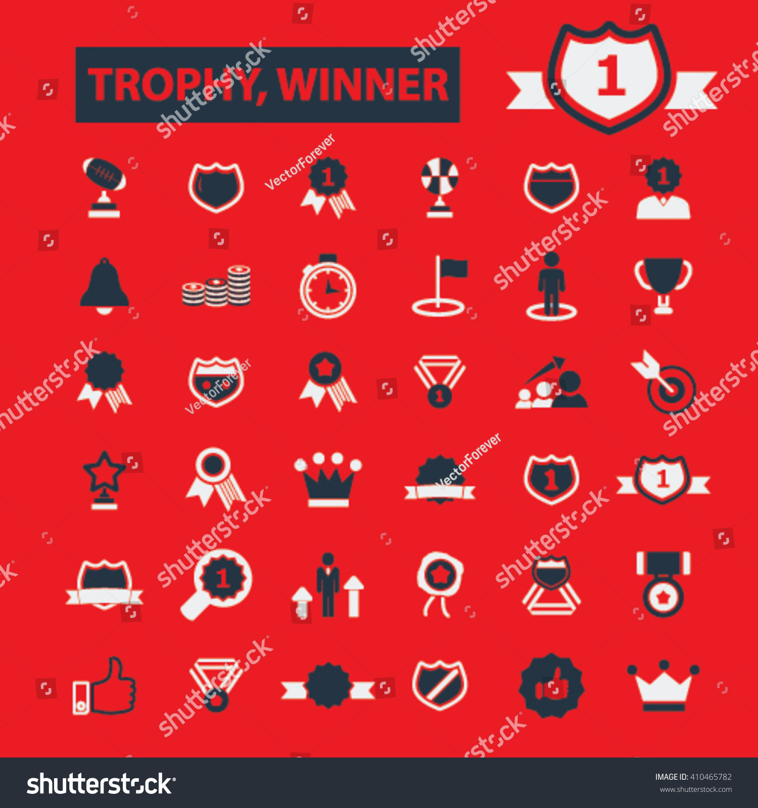 Trophy Winner Icons Stock Vector (Royalty Free) 410465782 | Shutterstock