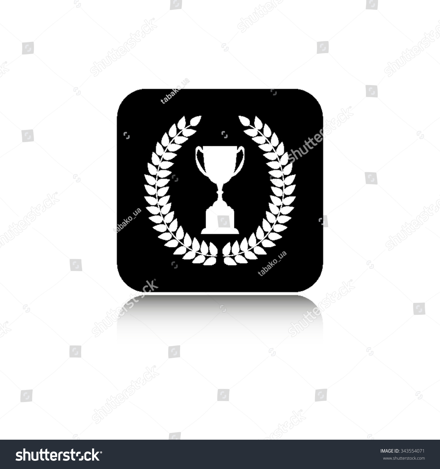 Trophy Laurel Wreath Vector Icon Shadow Stock Vector (Royalty Free ...