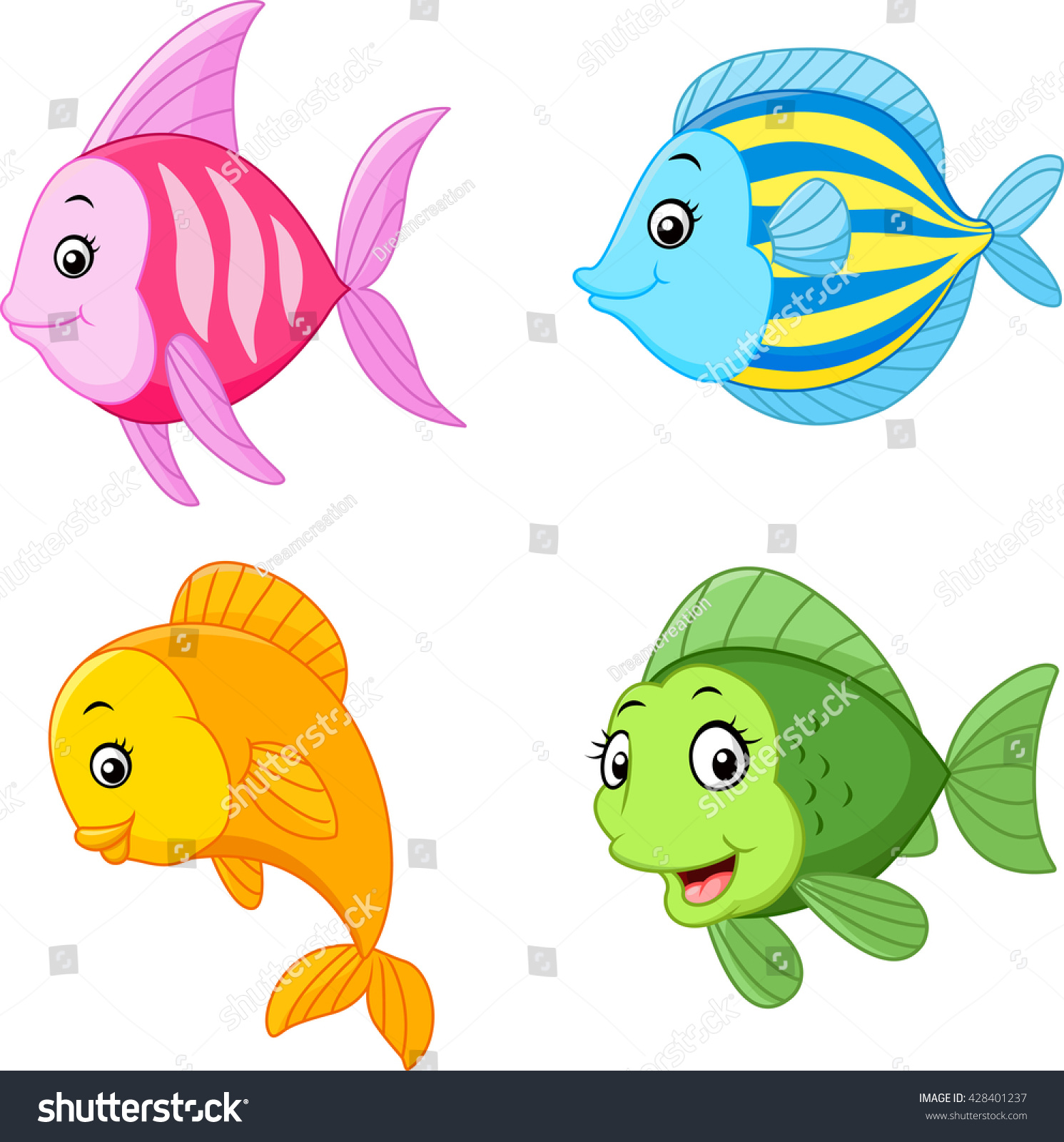 Caricatura de peces tropicales: vector de stock (libre de regalías ...