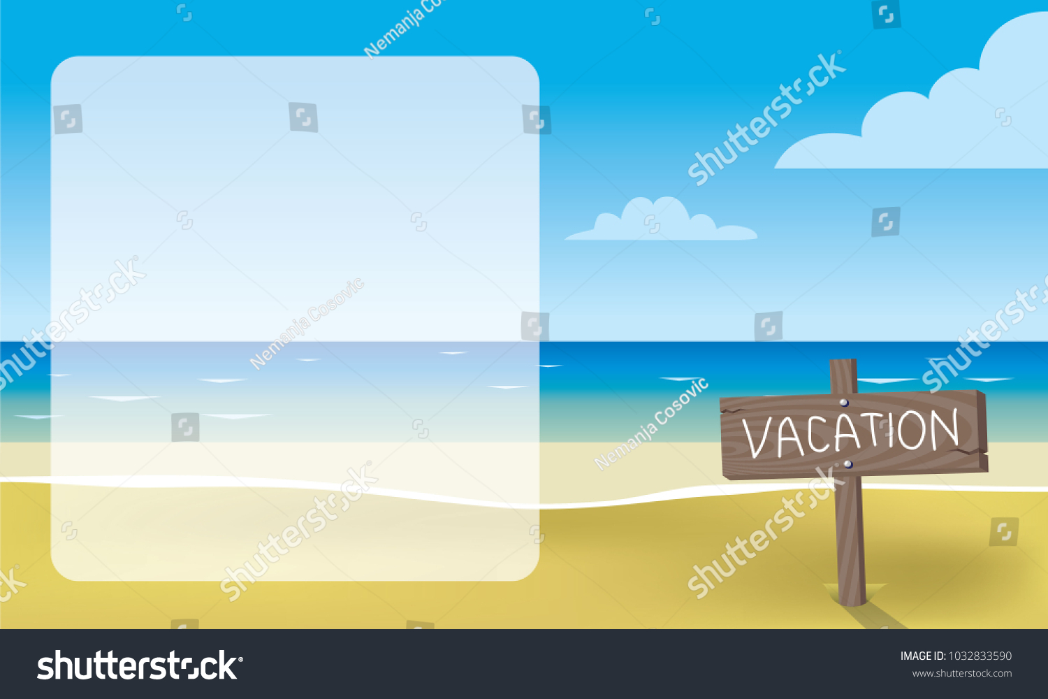 Tropical Beach Vacation Template Stock Vector (Royalty Free) 1032833590 ...