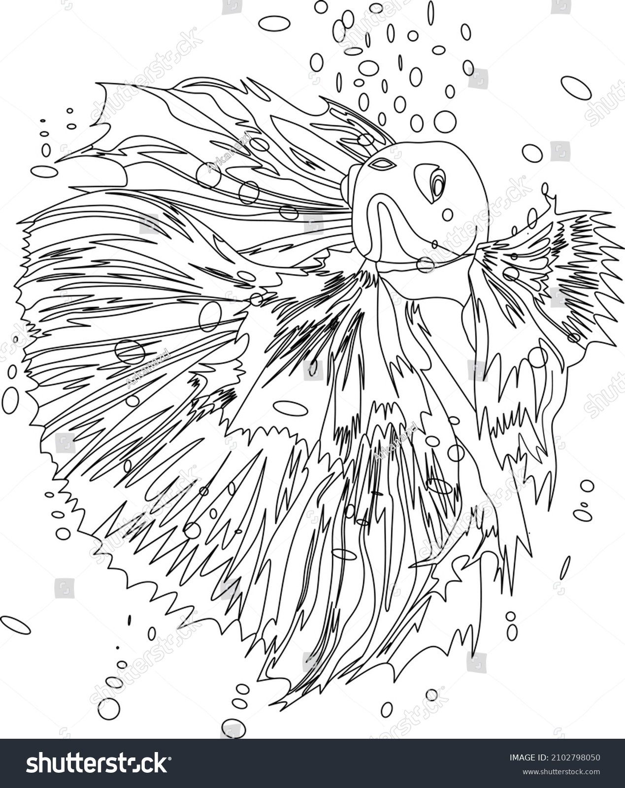Tropical Fish Betta Fish Outlines Vector Stock Vector (Royalty Free ...