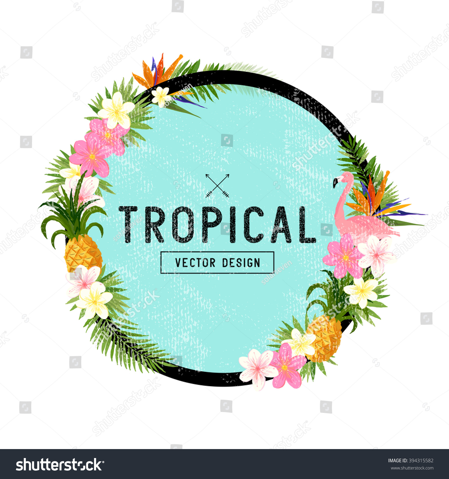 Tropical Floral Elements Vector Illustration Stock Vector (Royalty Free ...
