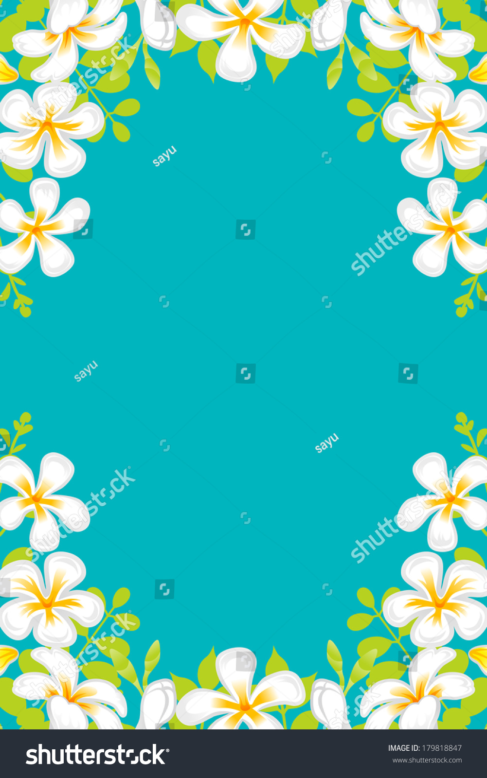 Tropical Flower Frame Stock Vector (Royalty Free) 179818847 | Shutterstock