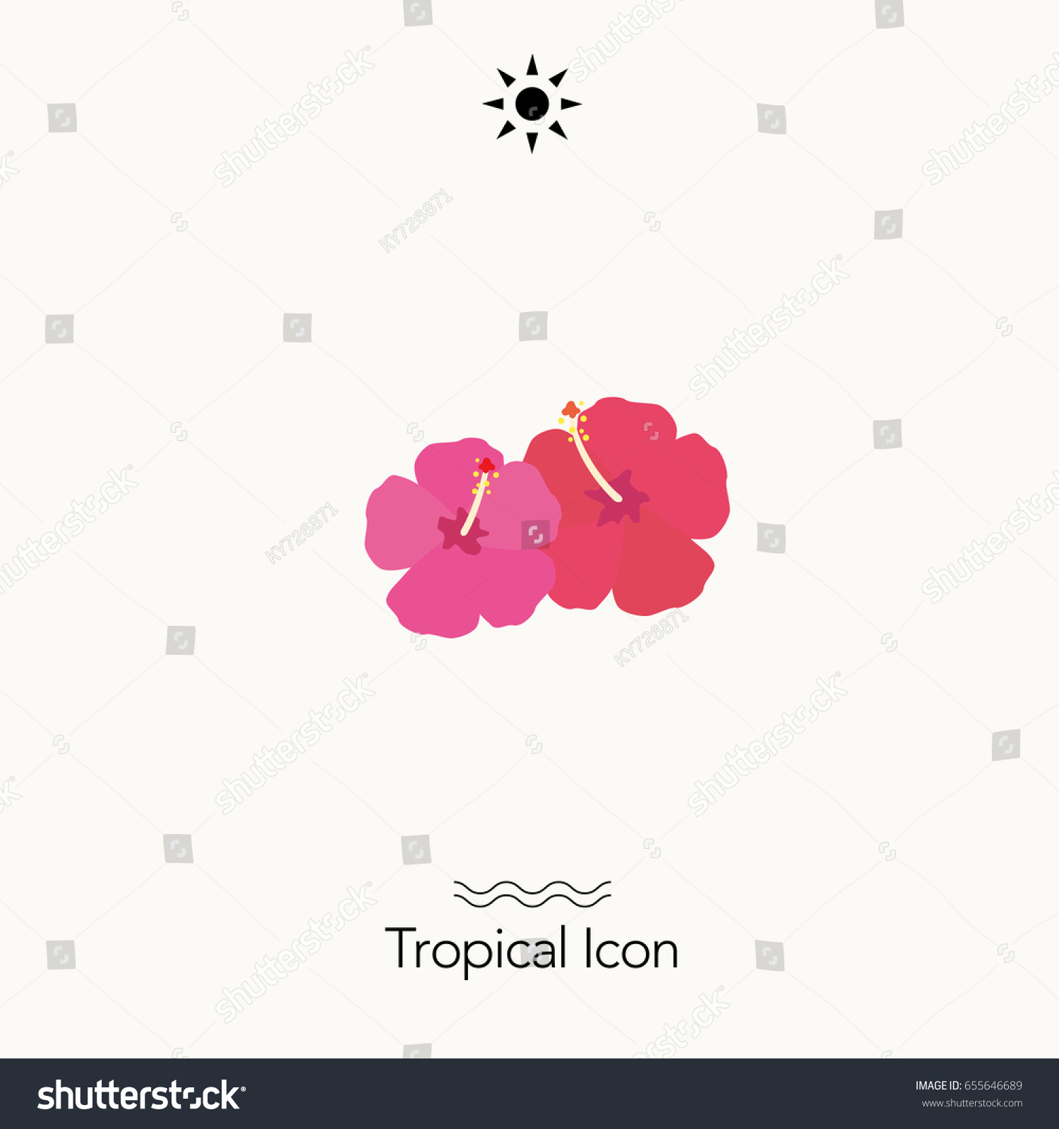 Tropical Flower Icon Stock Vector (Royalty Free) 655646689 | Shutterstock