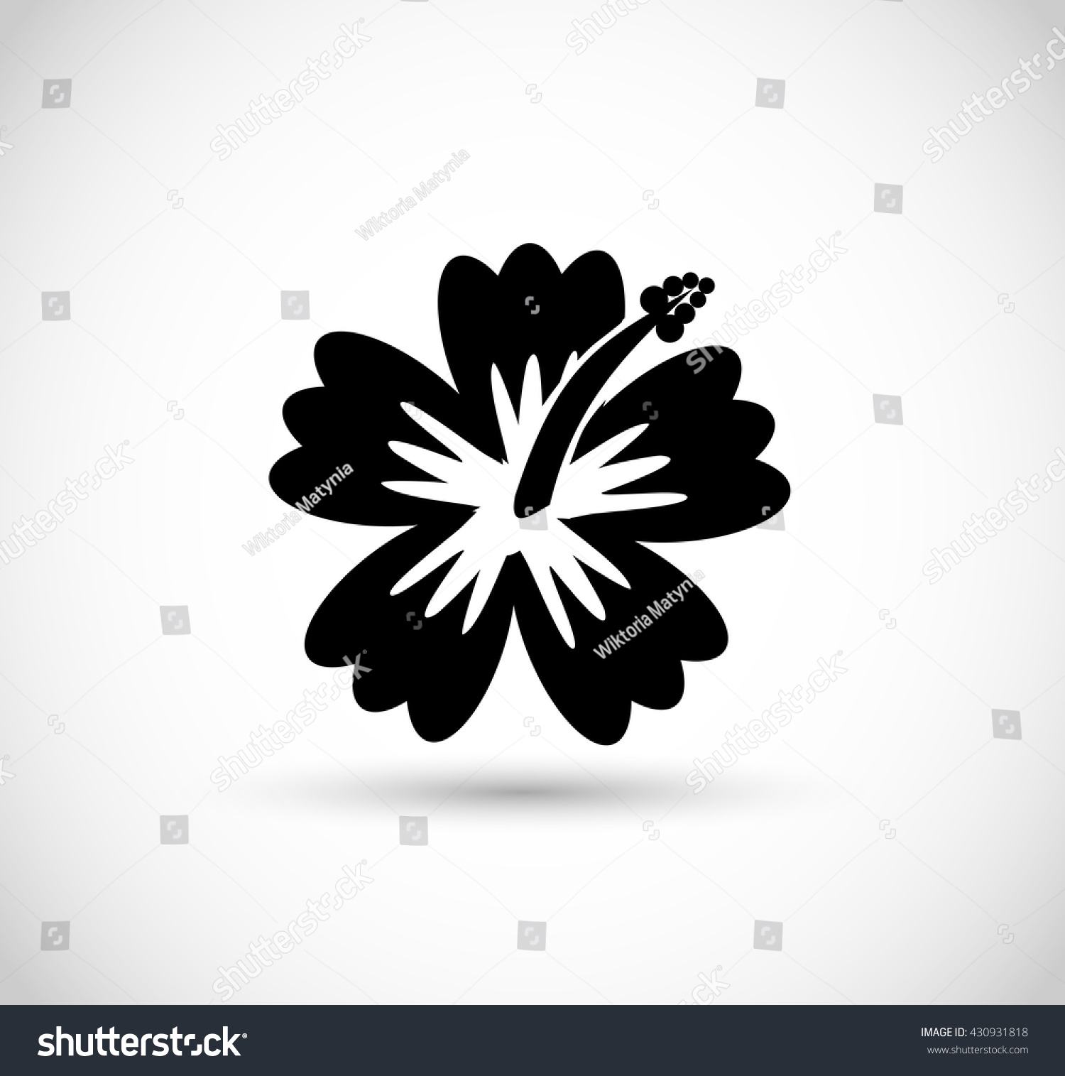 Tropical Flower Icon Vector Stock Vector (Royalty Free) 430931818