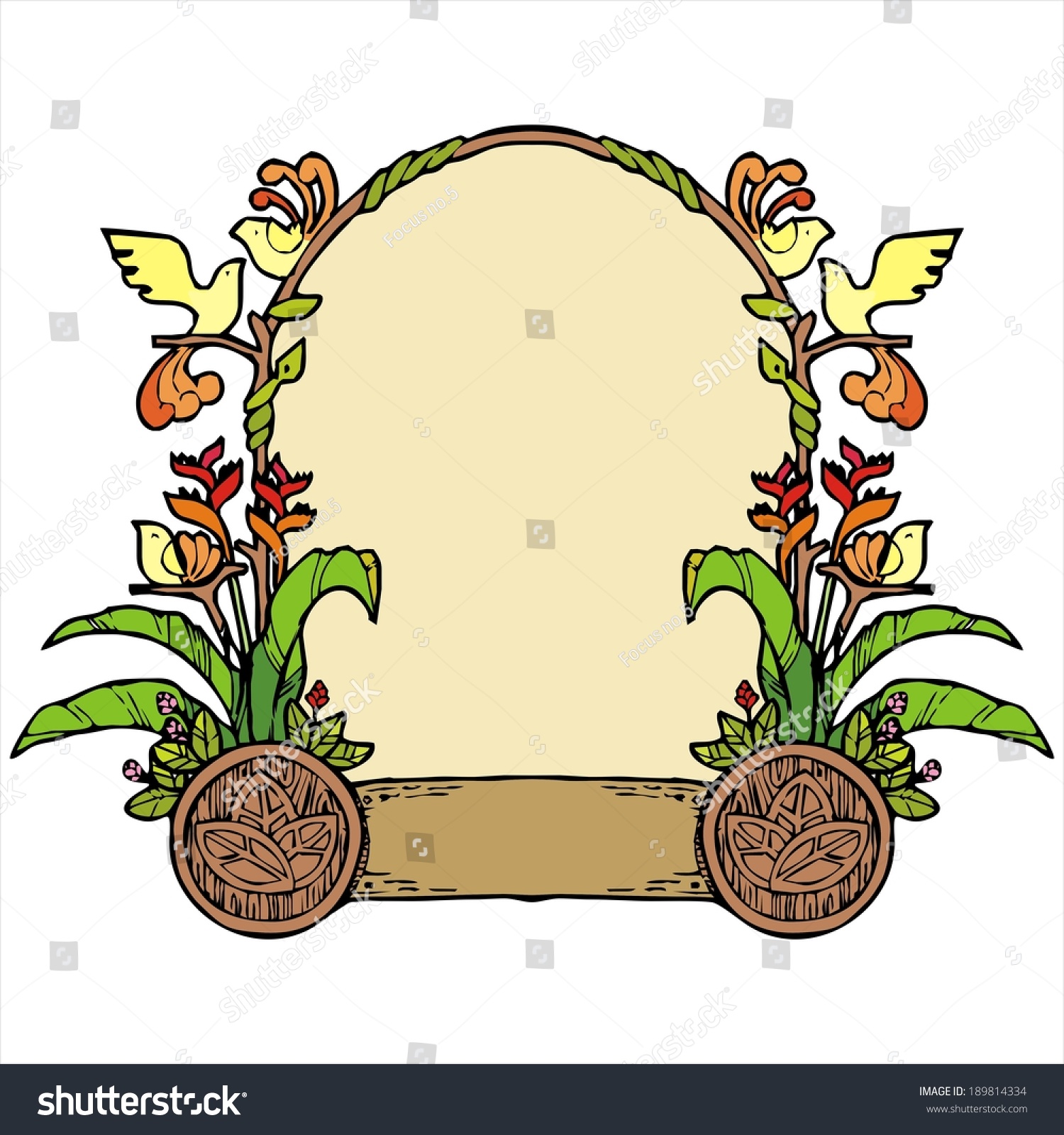 Tropical Forest Frame Drawing Vector: vector de stock (libre de ...
