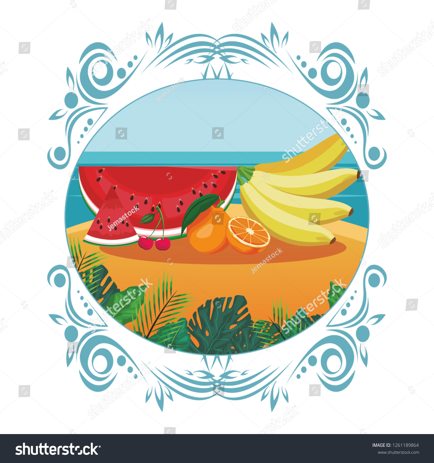 Tropical Fruit Icon Stock Vector (Royalty Free) 1261189864 | Shutterstock