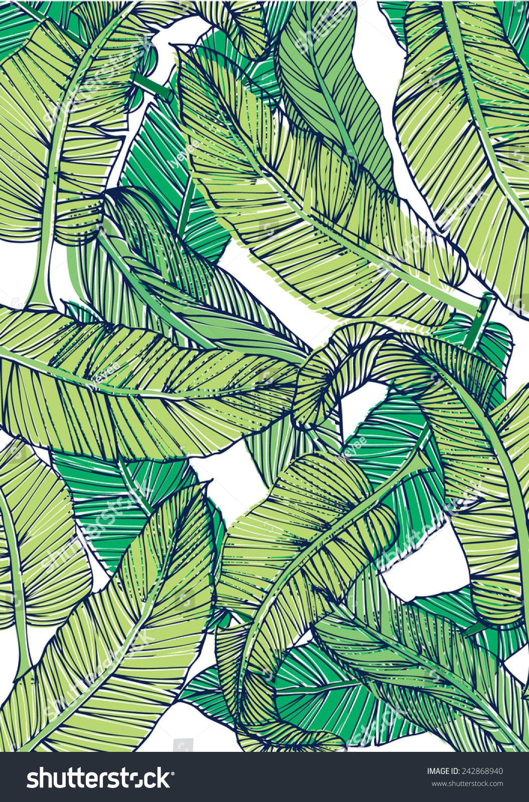 Tropical Island Leaf Illustrationvector Stock Vector (Royalty Free ...