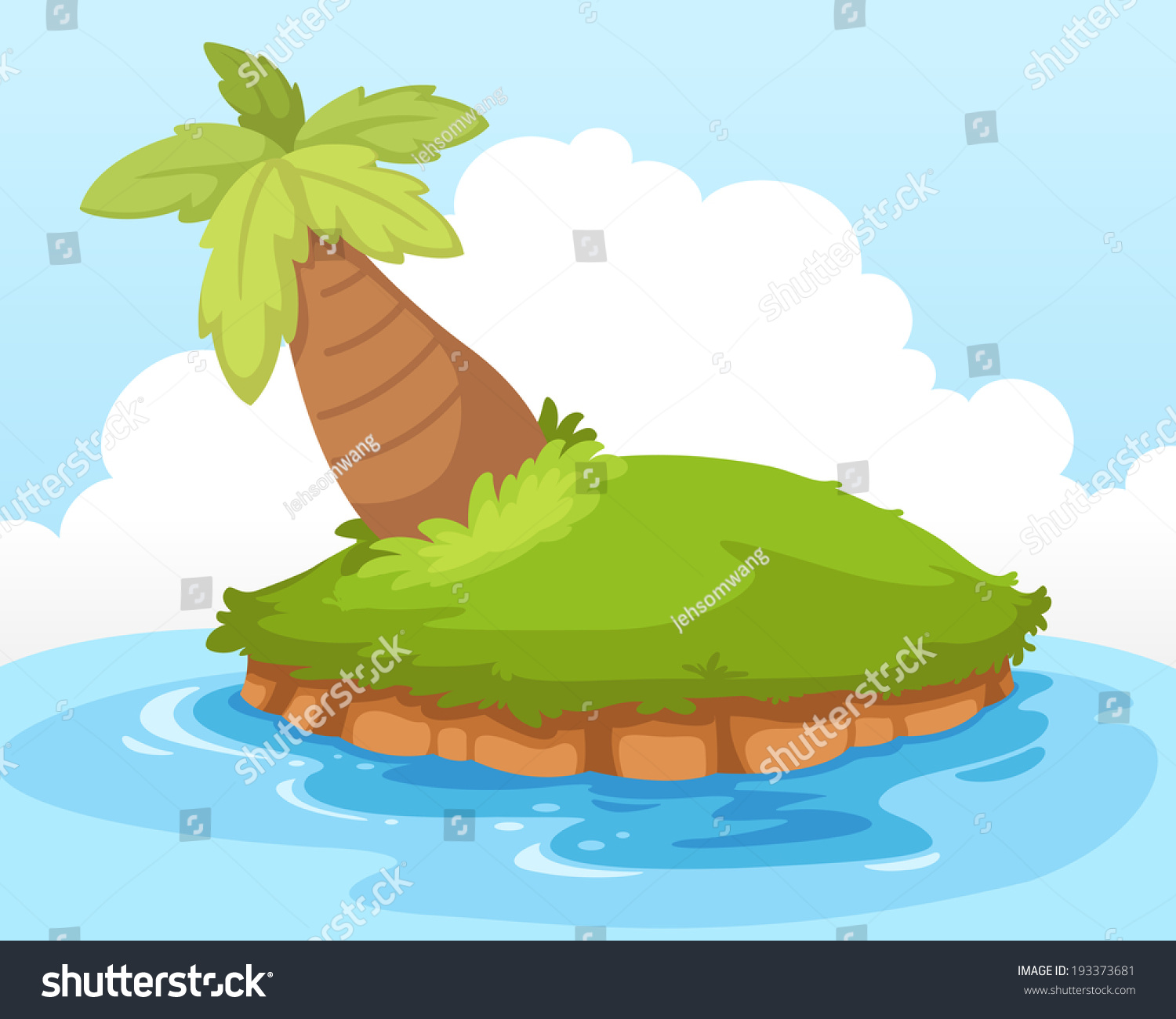 Tropical Island Vector Stock Vector (Royalty Free) 193373681