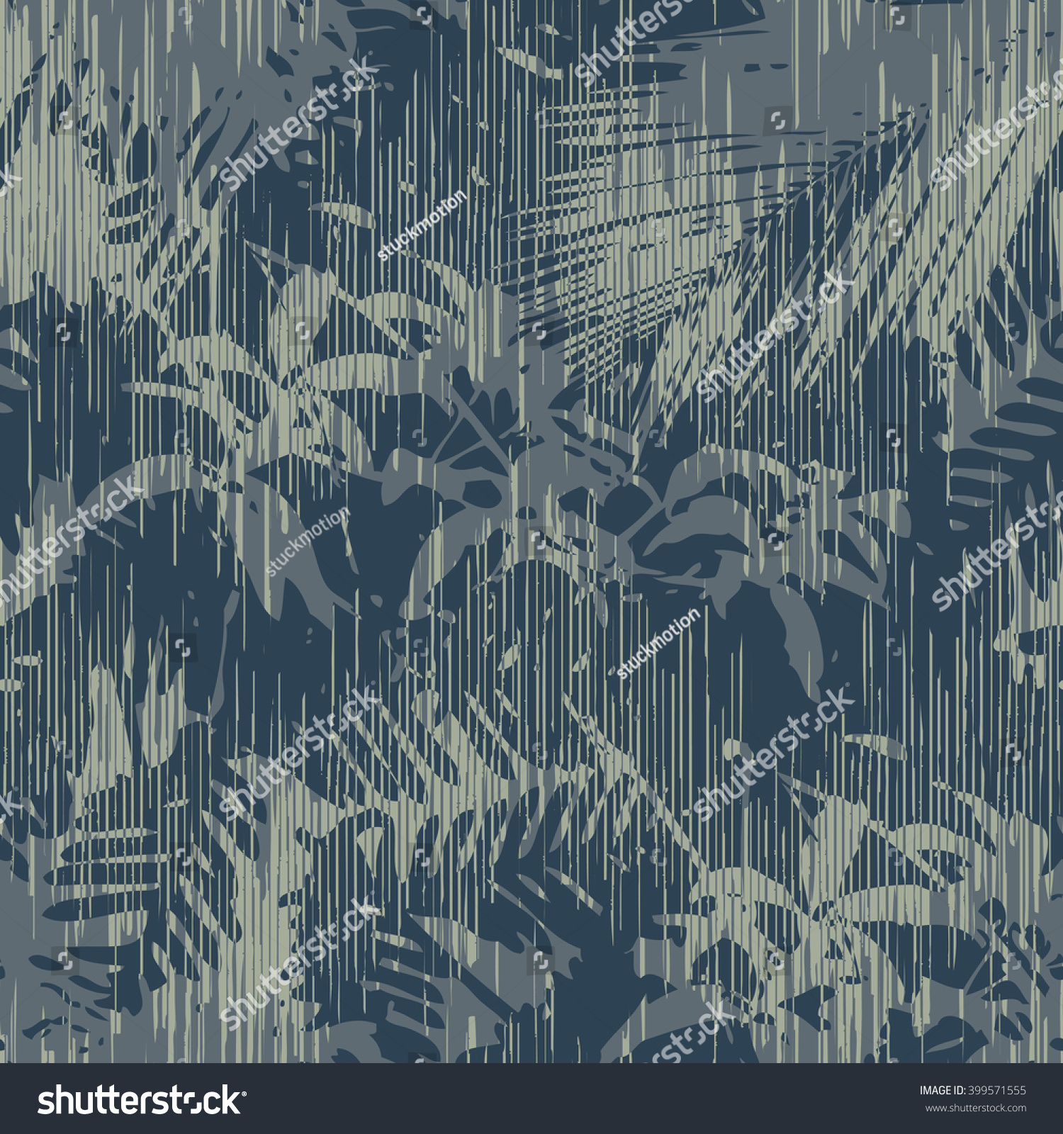 Tropical Jungle Foliage Pattern Seamless Vector Stock Vector Royalty