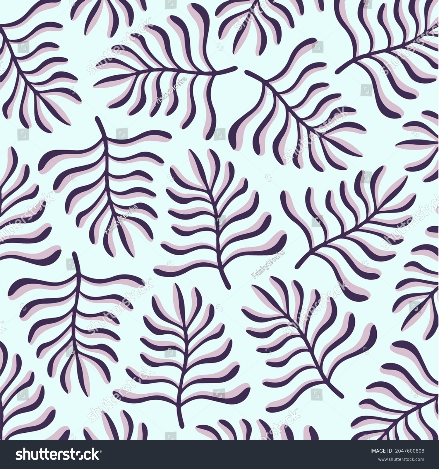 Tropical Leaf Branch Pattern Background Botanical Stock Vector (Royalty ...