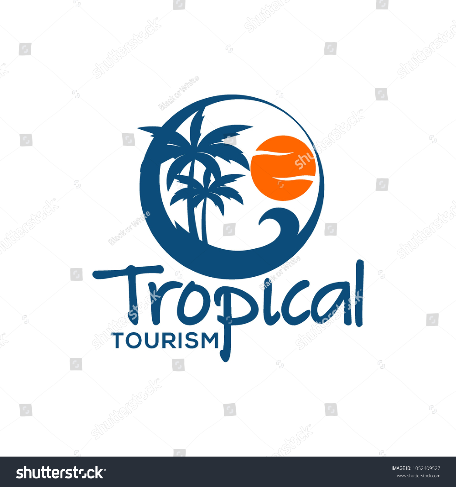 Tropical Logo Design: vetor stock (livre de direitos) 1052409527