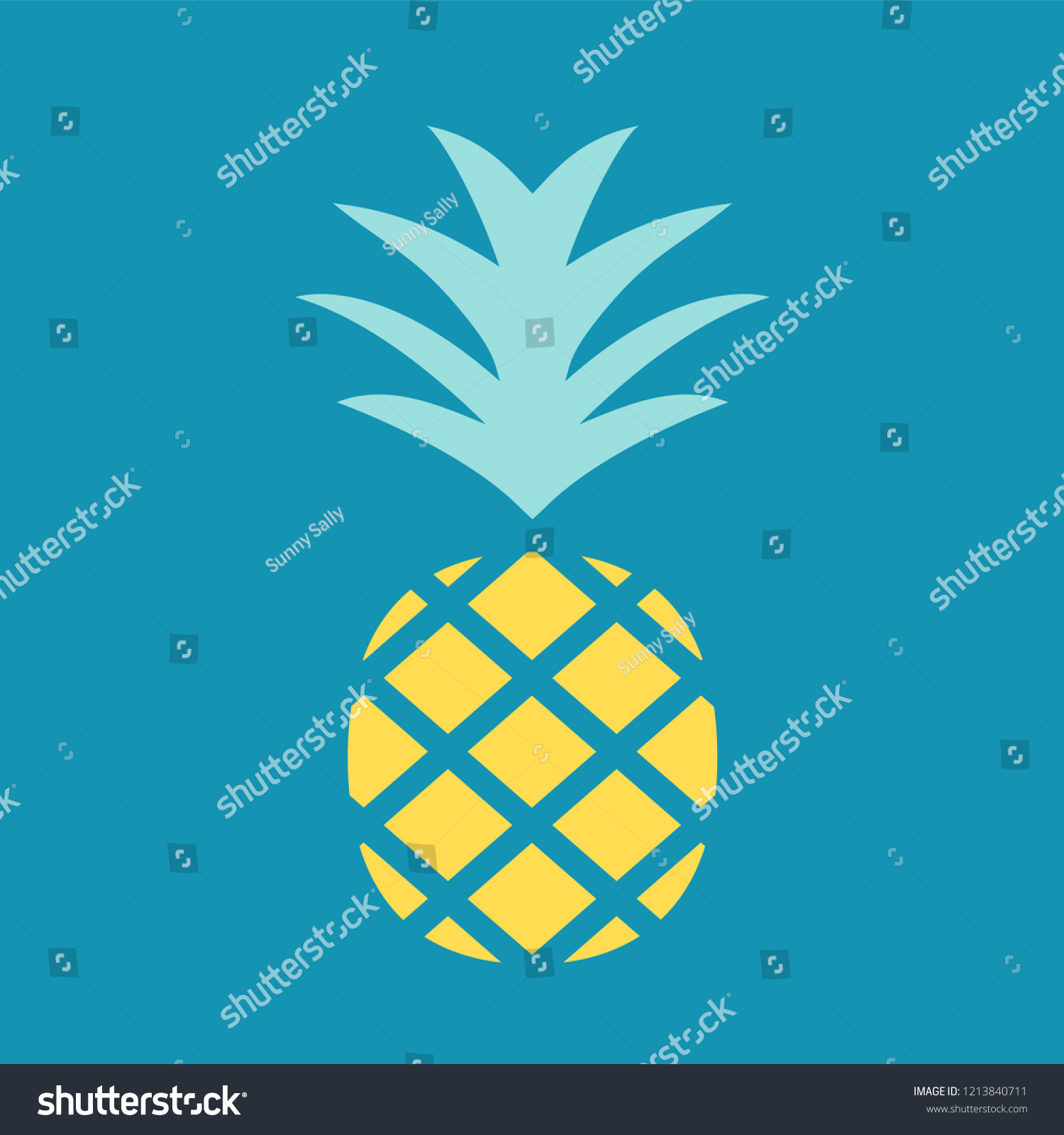 Tropical Pineapple Shape Stock Vector (Royalty Free) 1213840711