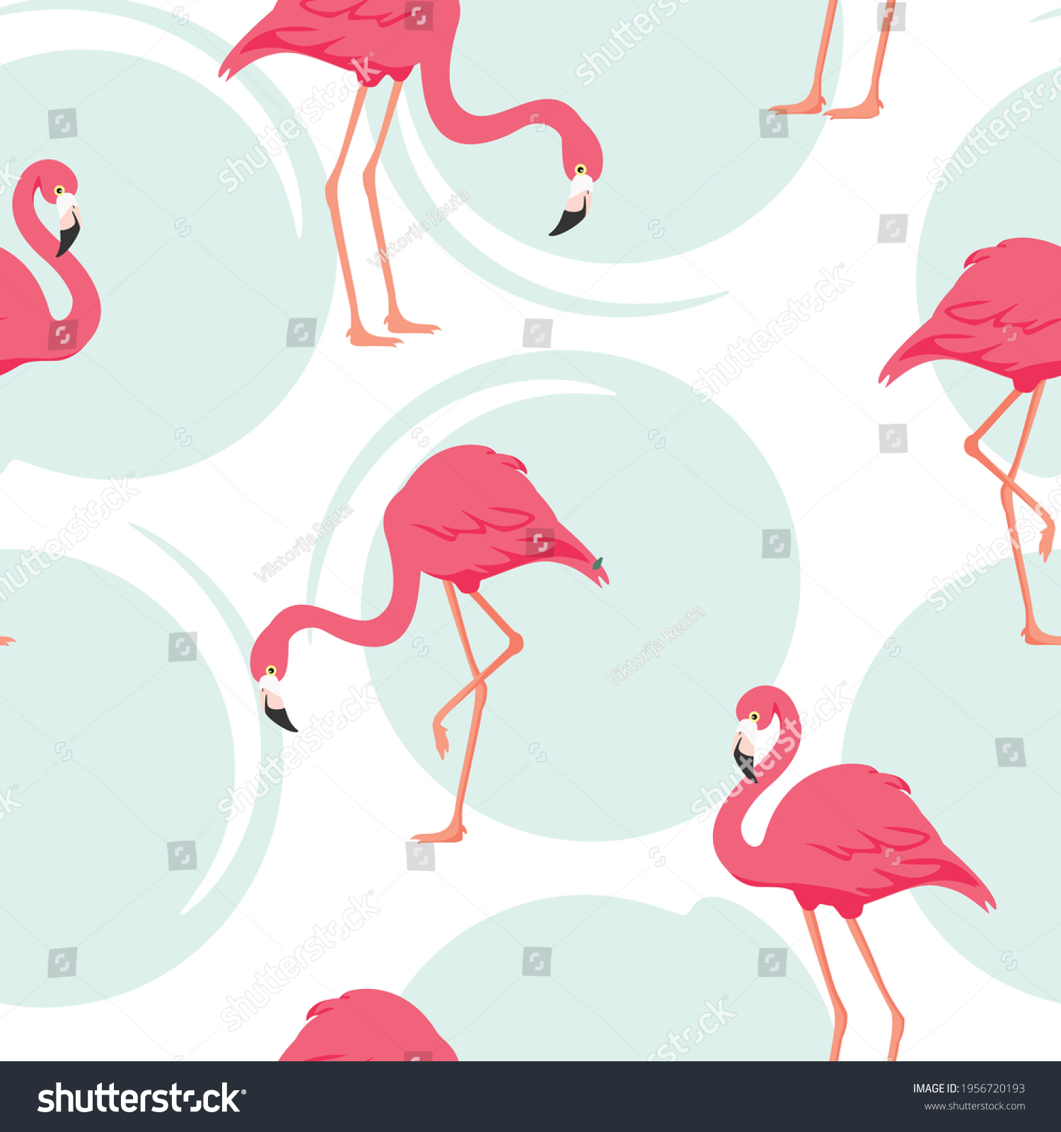 Tropical Seamless Flamingo Pattern Background Vector Stock Vector ...