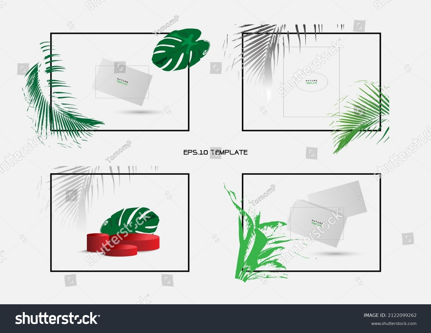 Tropical Template Seteps10 Vector Backgroundminimal Style Stock Vector ...