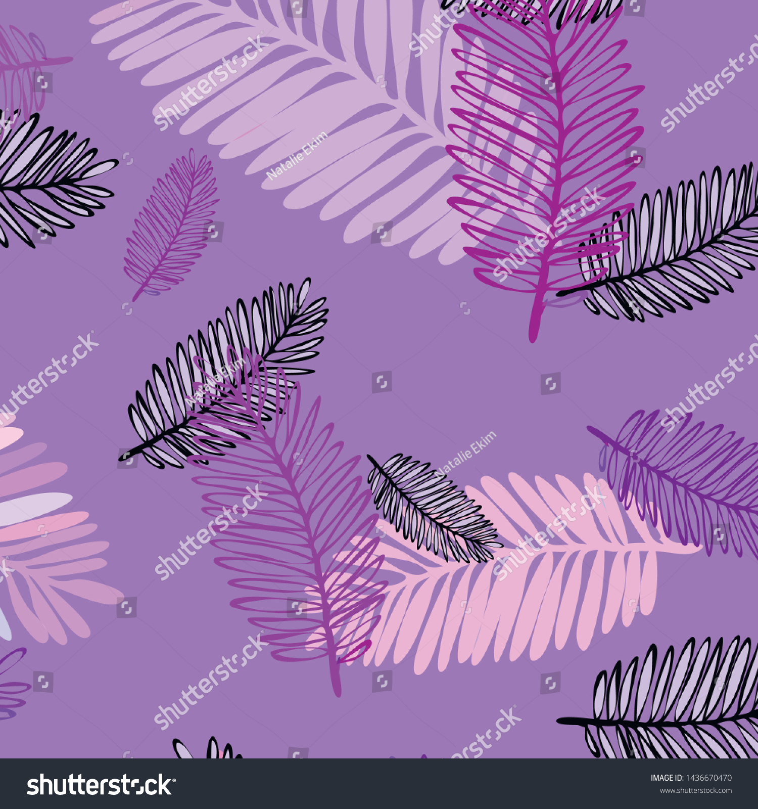 Tropical Vector Background Postcard Tree Leaves Stock Vector (Royalty ...