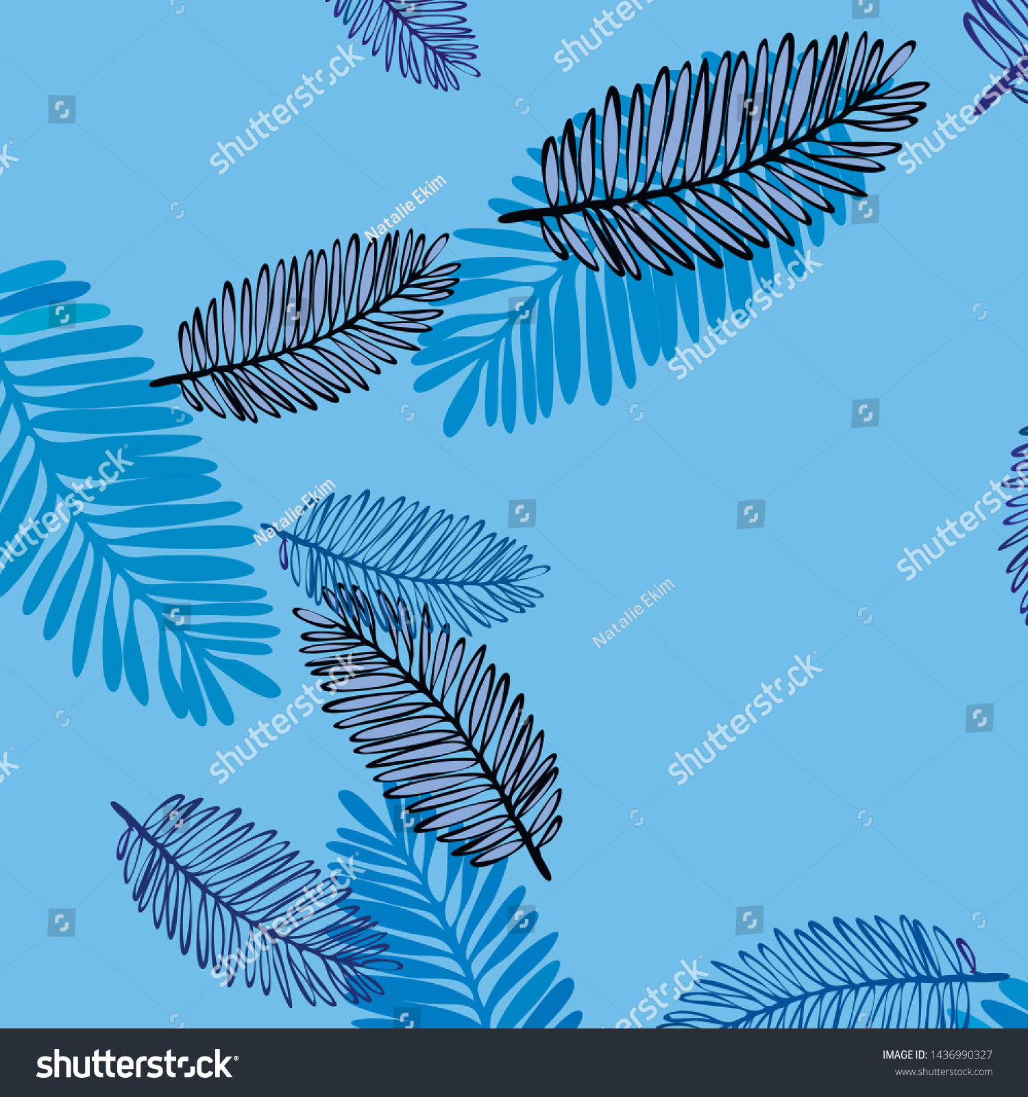 Tropical Vector Background Postcard Tree Leaves Stock Vector (Royalty ...