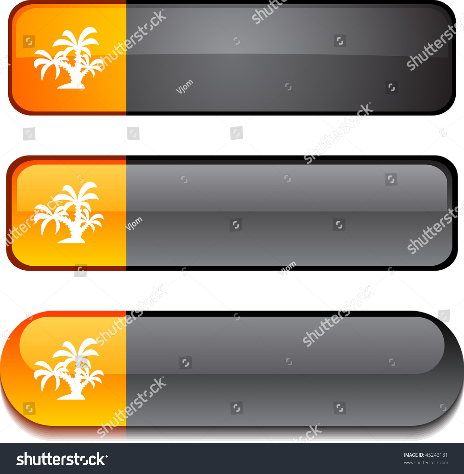 Tropical Web Buttons Vector Illustration Stock Vector (Royalty Free ...