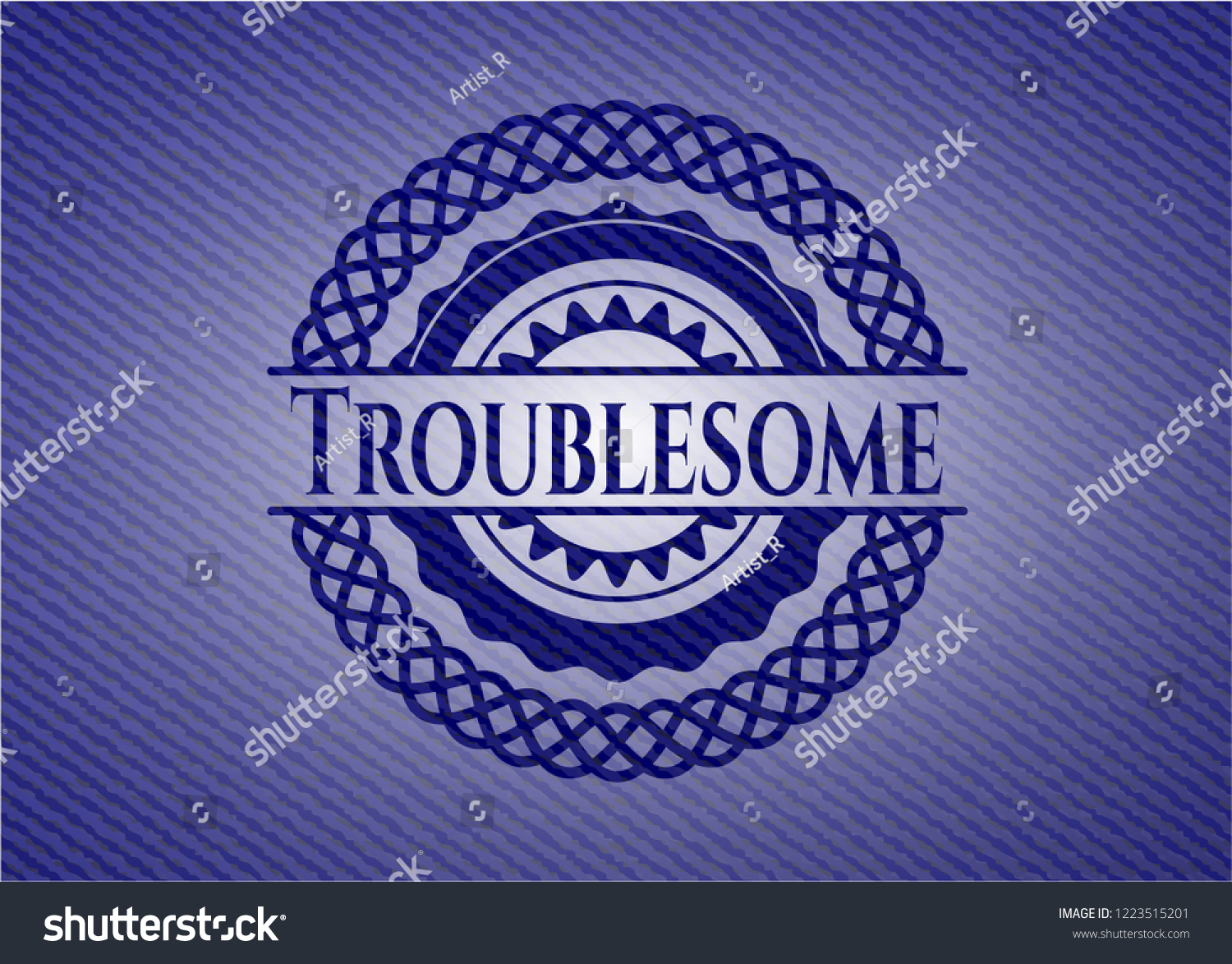 Troublesome Emblem Jean Texture Stock Vector (Royalty Free) 1223515201 ...