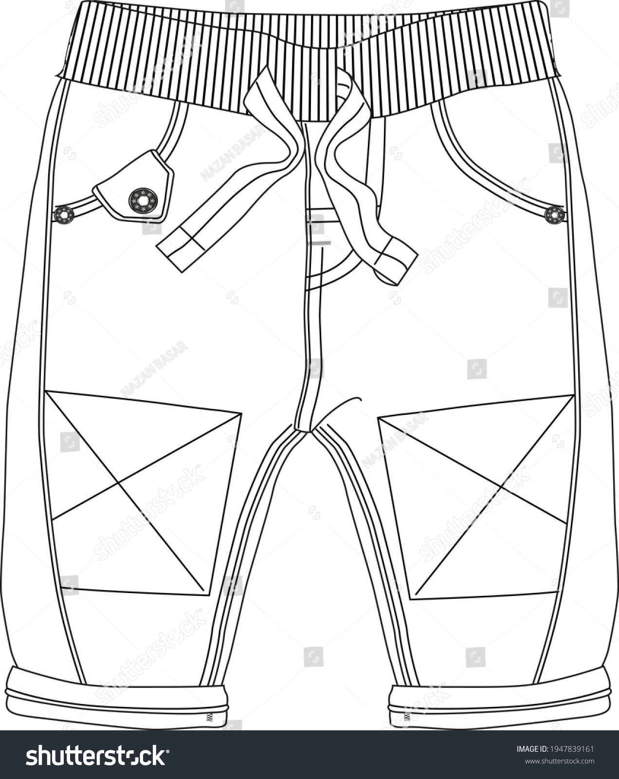 Trousers Vector Baby Boy Template Pattern Stock Vector (Royalty Free ...