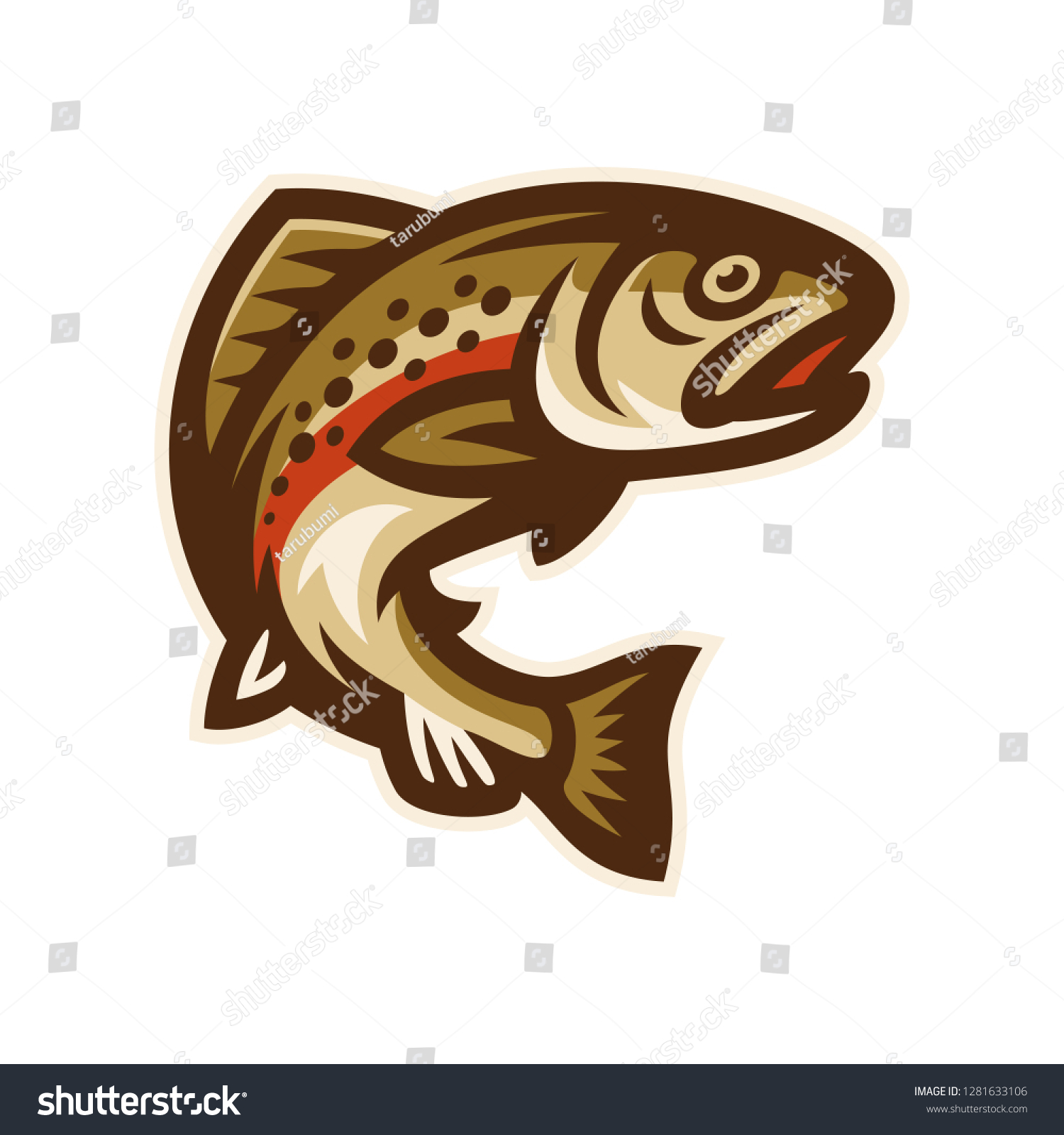 Trout Fish Logo Mascot Template Vector Stock Vector (Royalty Free ...