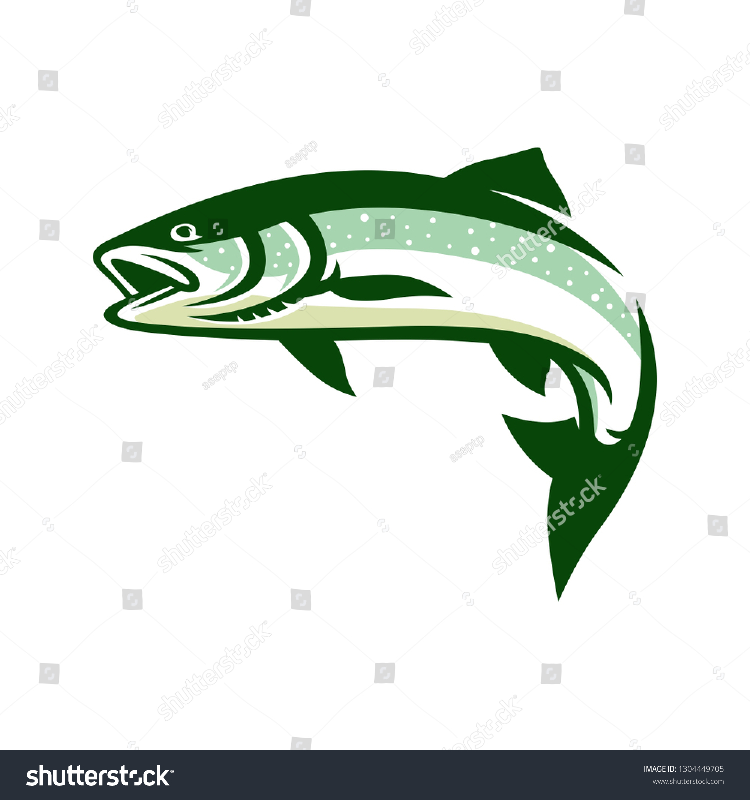 Trout Fish Logo Vector Illustration Stock Vector (Royalty Free) 1304449705