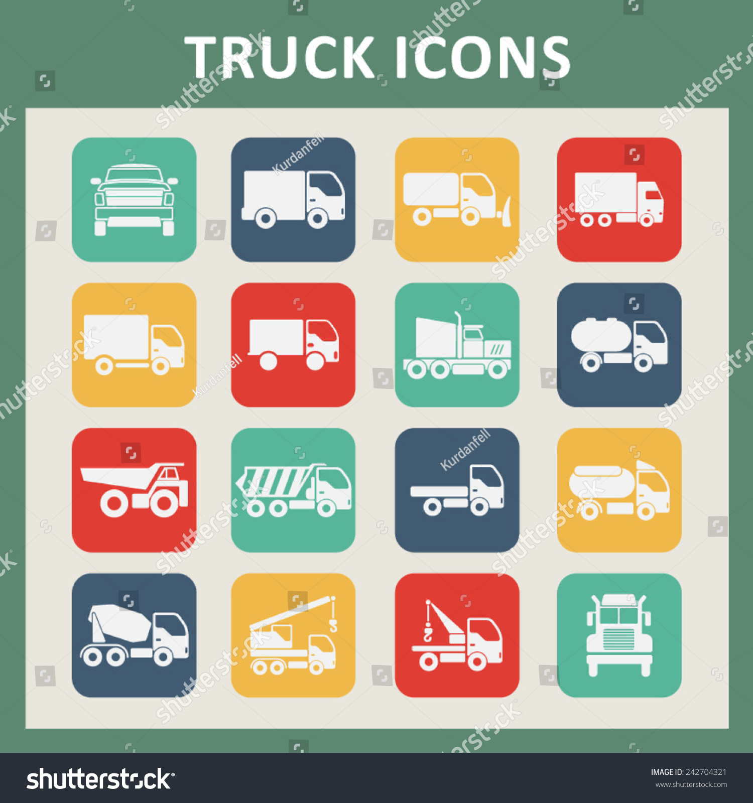 Truck Icon Set Stock Vector 242704321 - Shutterstock