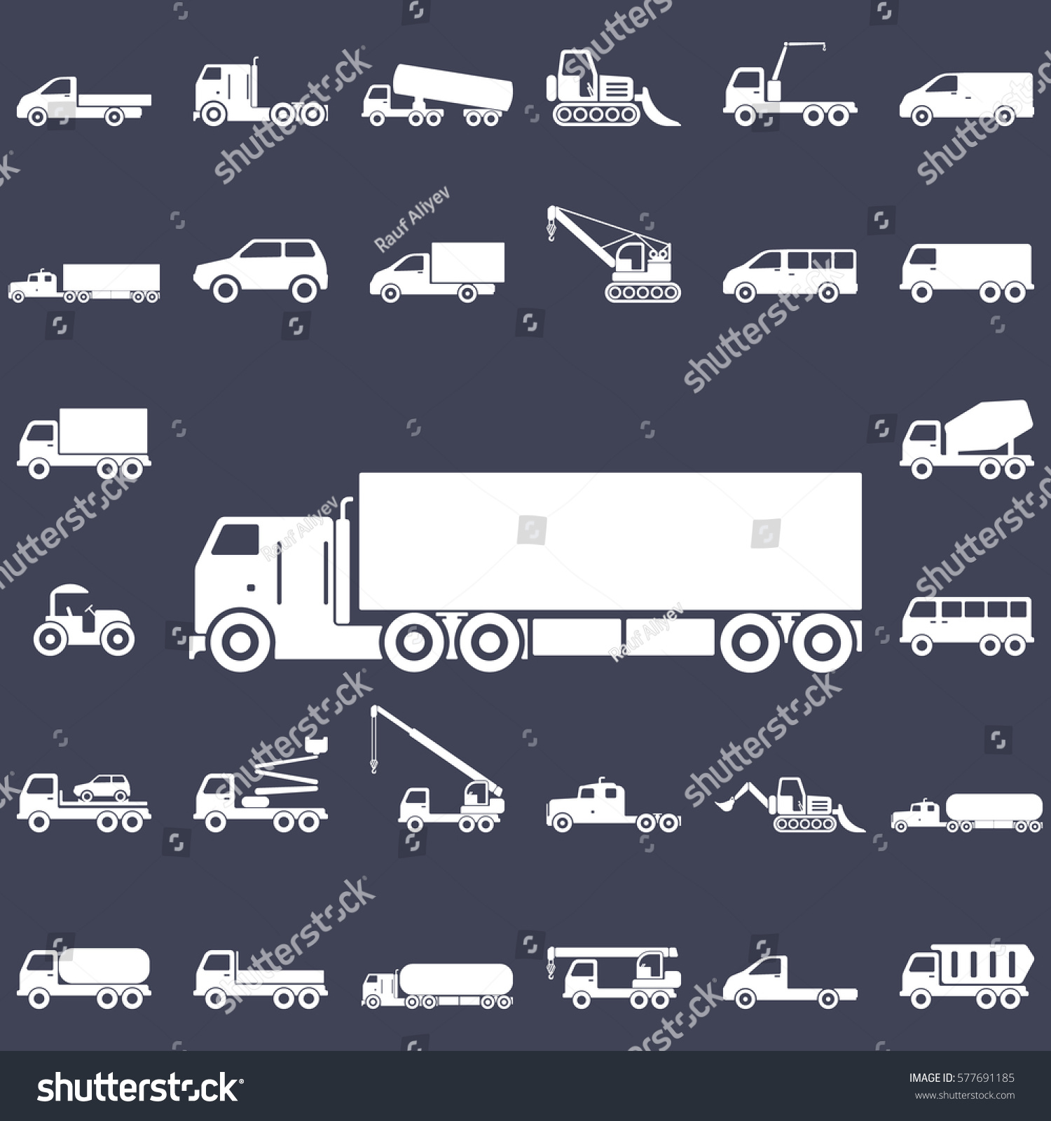 Truck Icons Stock Vector (Royalty Free) 577691185 | Shutterstock