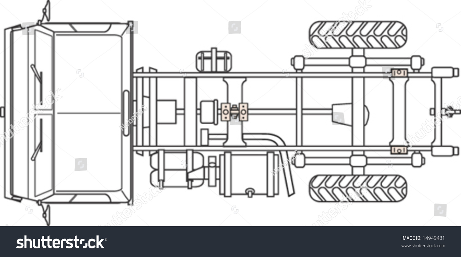 Truck Technical Drawing Vector: vector de stock (libre de regalías ...