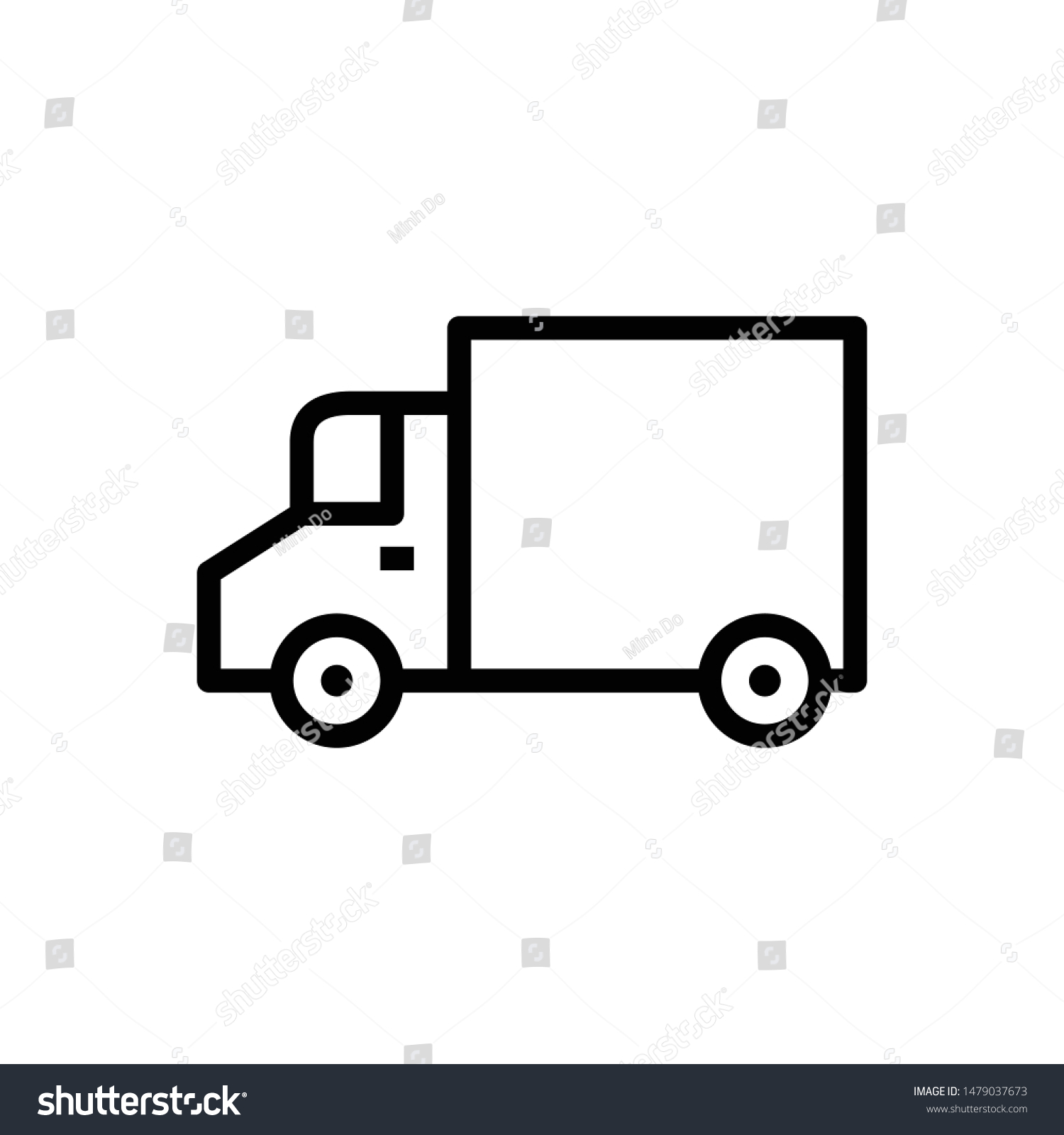 Truck Vector Graphics Outline Icon Stock Vector (Royalty Free ...