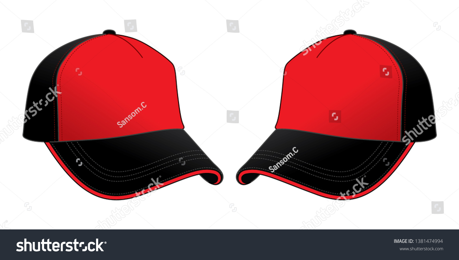 Trucker Cap Design Vector Perspective View Stock Vector (Royalty Free ...