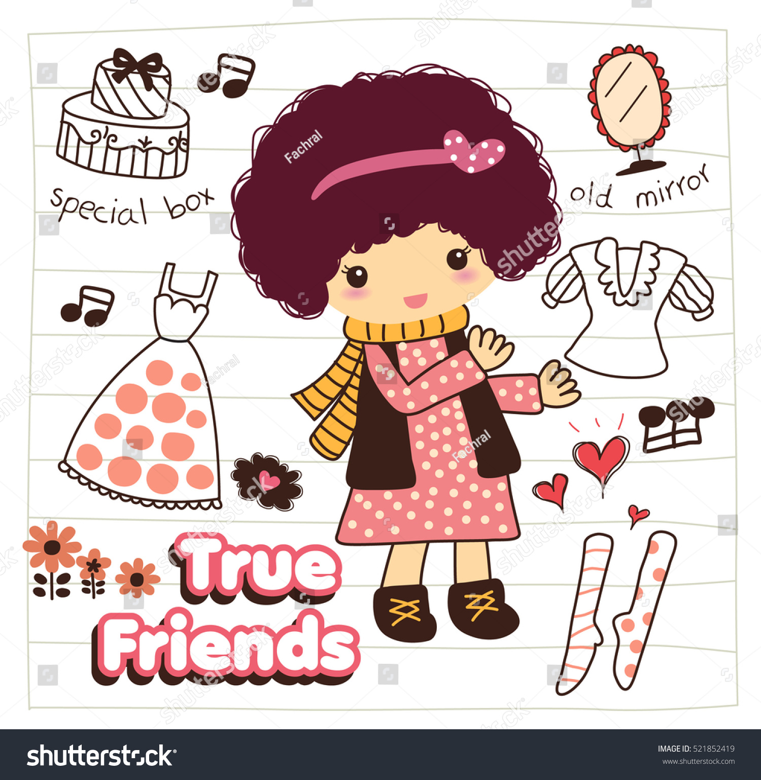 True Friends Doodle Vector Stock Vector (Royalty Free) 521852419 ...