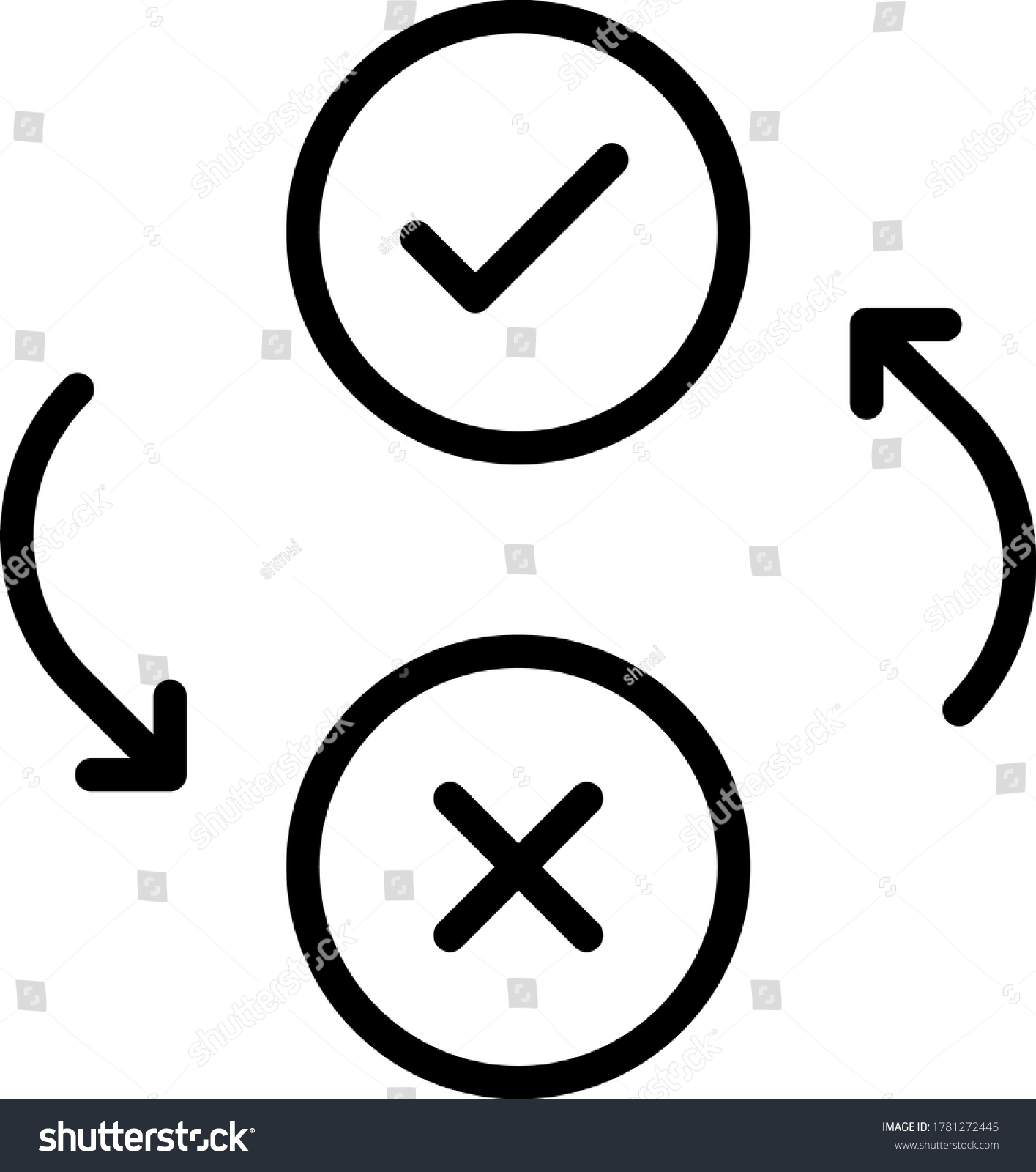 True Versus False Concept Exchange Between Stock Vector (Royalty Free ...