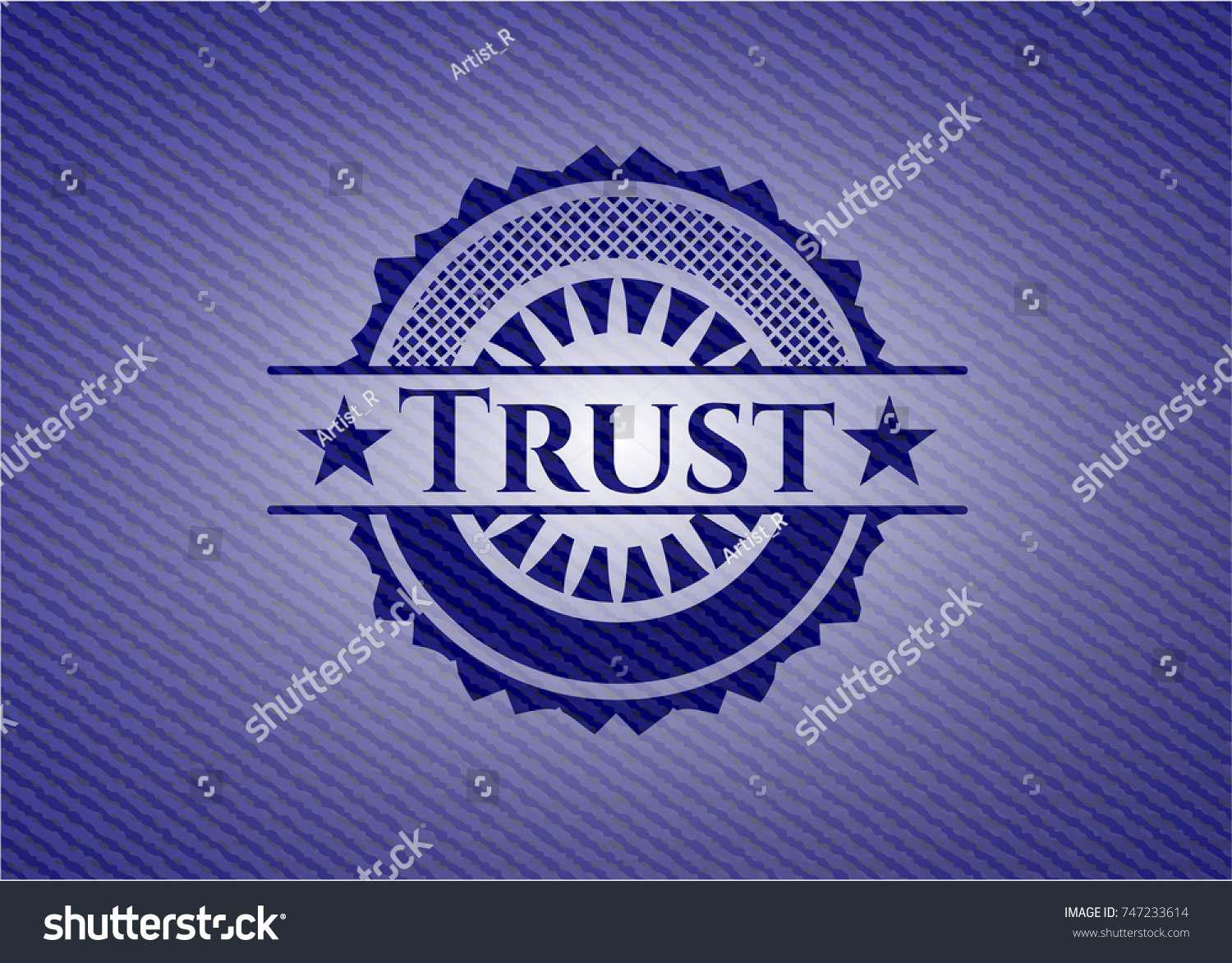 Trust Emblem Jean Texture Stock Vector (Royalty Free) 747233614