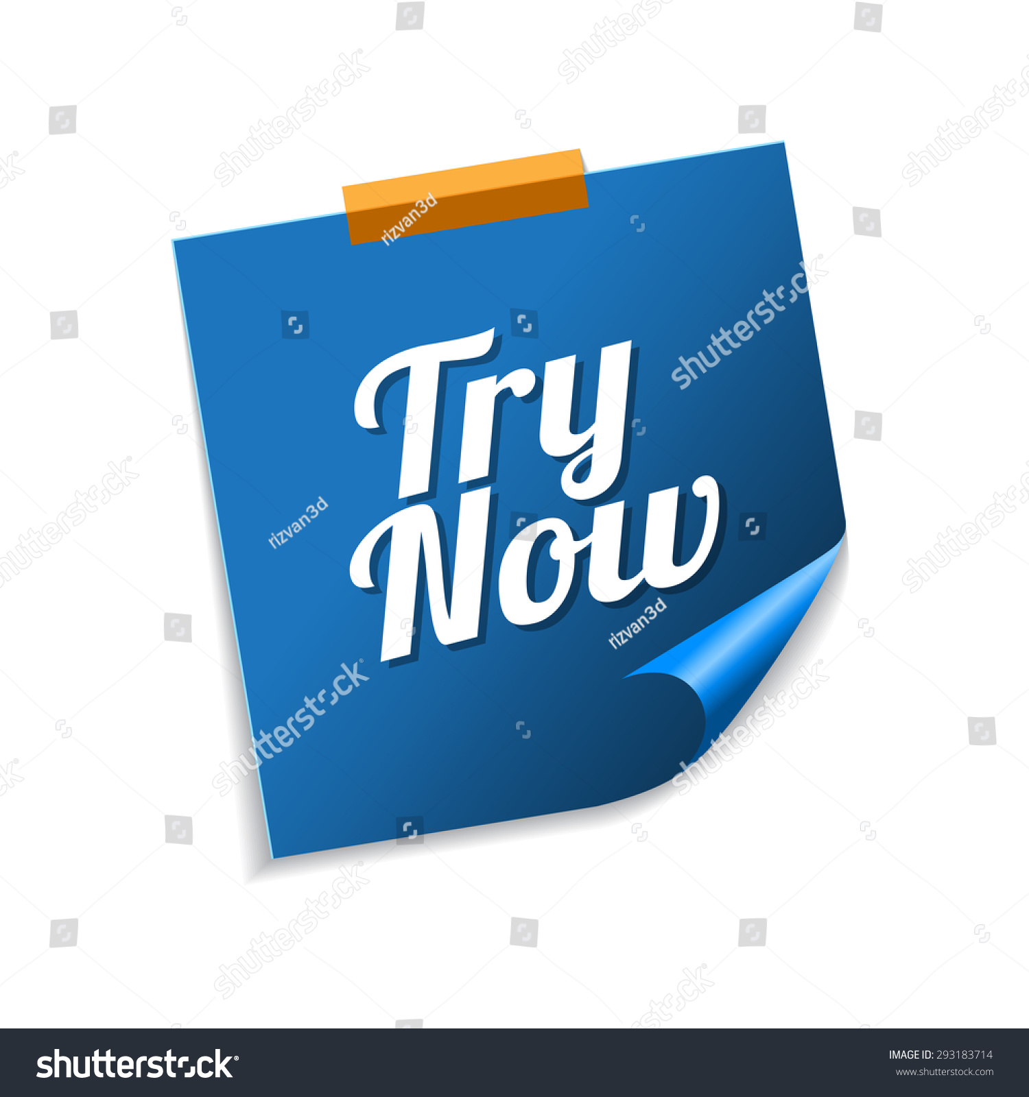 Try Now Blue Sticky Notes Vector Stock Vector (Royalty Free) 293183714 ...