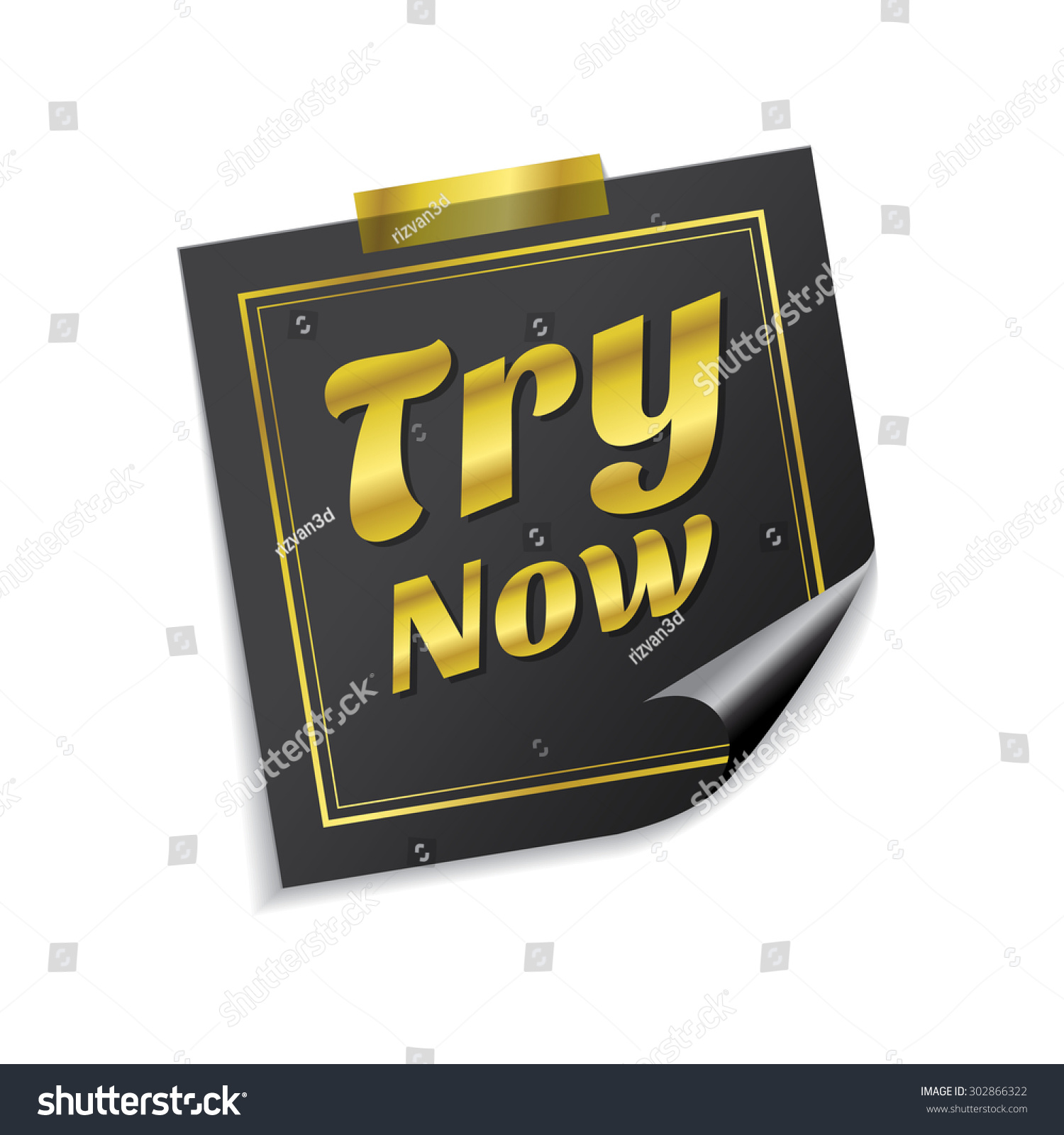 Try Now Golden Sticky Notes Vector Stock Vector (Royalty Free ...