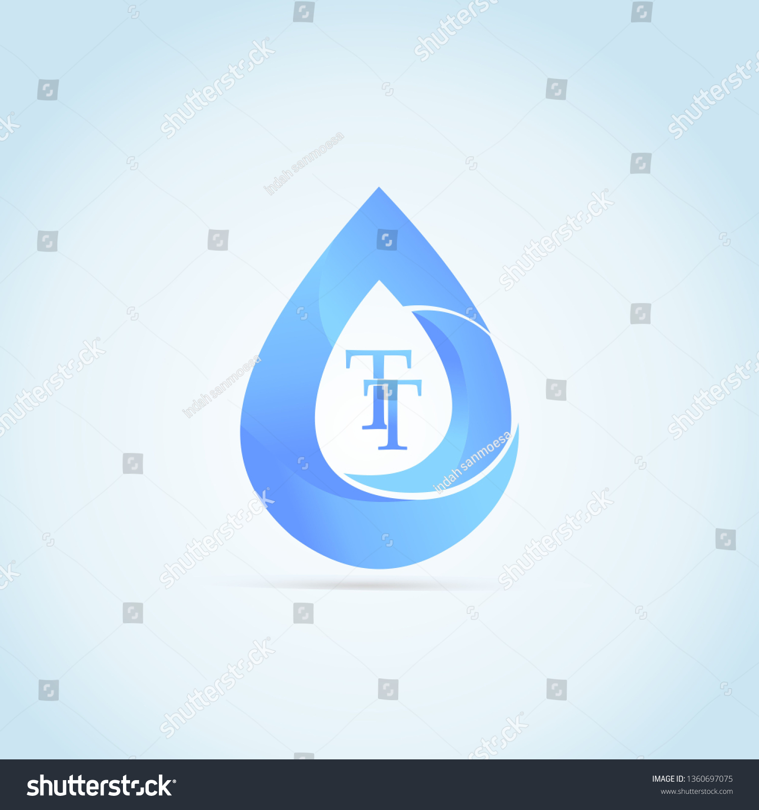Tt Blue Drop Logo Company Vector Stock Vector (Royalty Free) 1360697075 ...