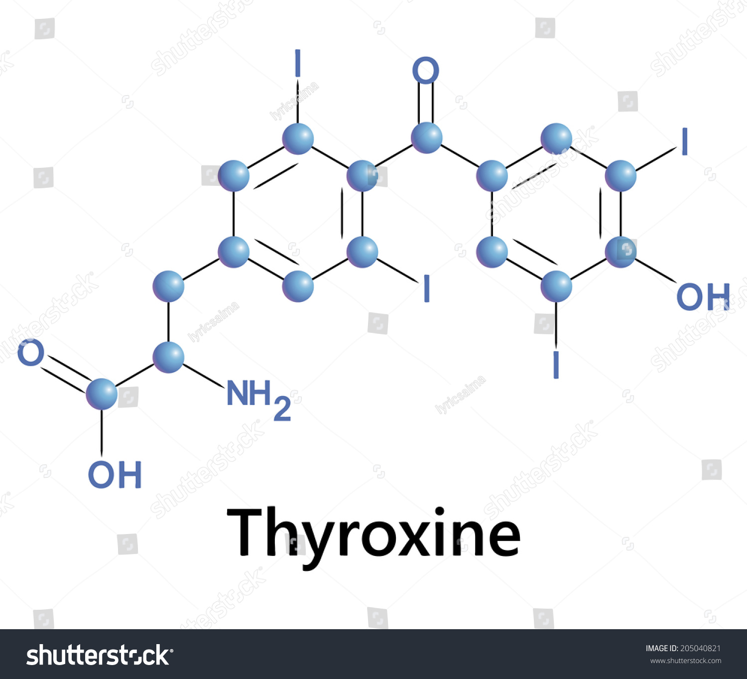 Tthyroxine Molecule Structure Medical Vector Illustration Stock Vector ...