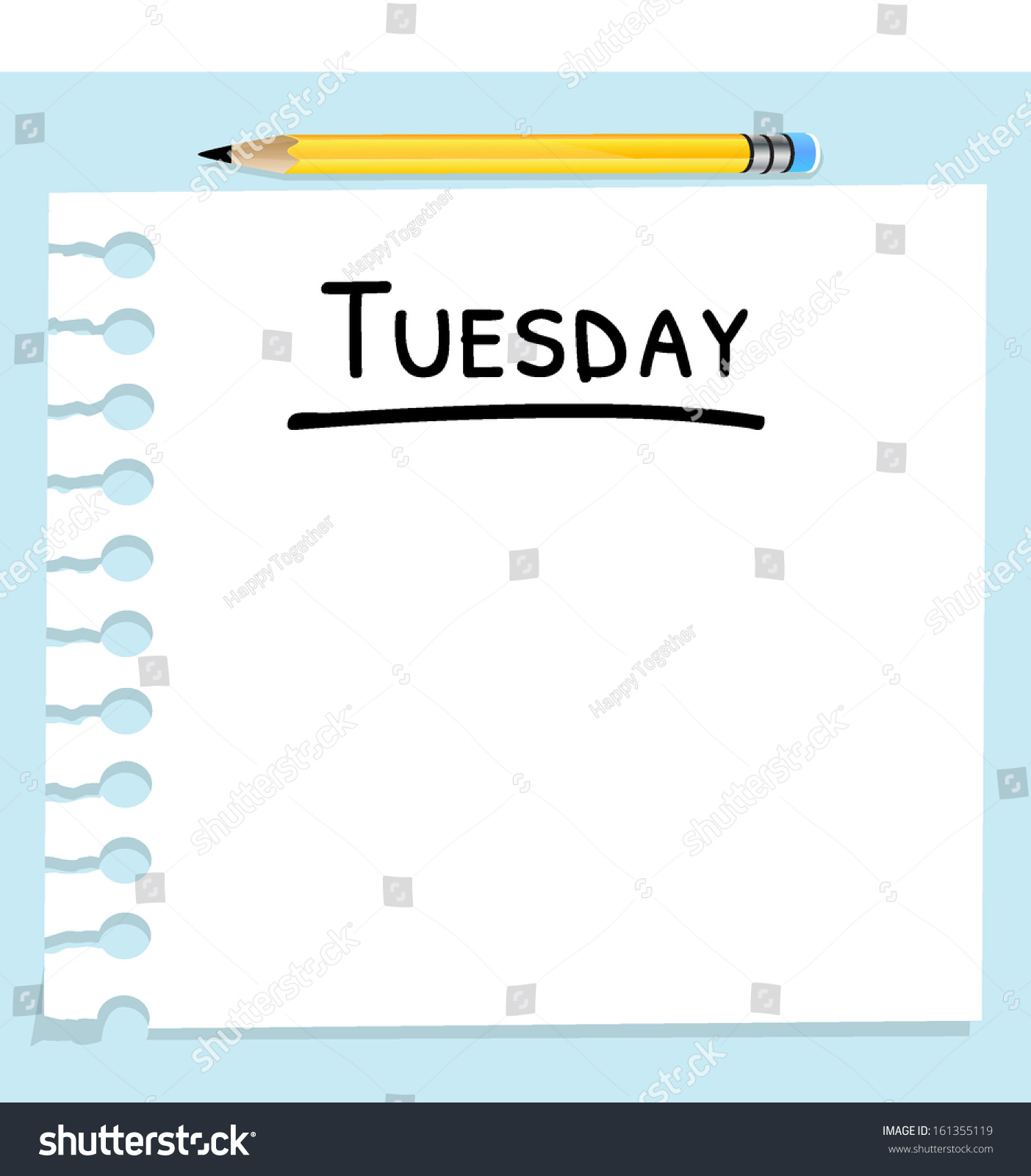 Tuesday On Torn Paper Note Stock Vector (Royalty Free) 161355119 ...