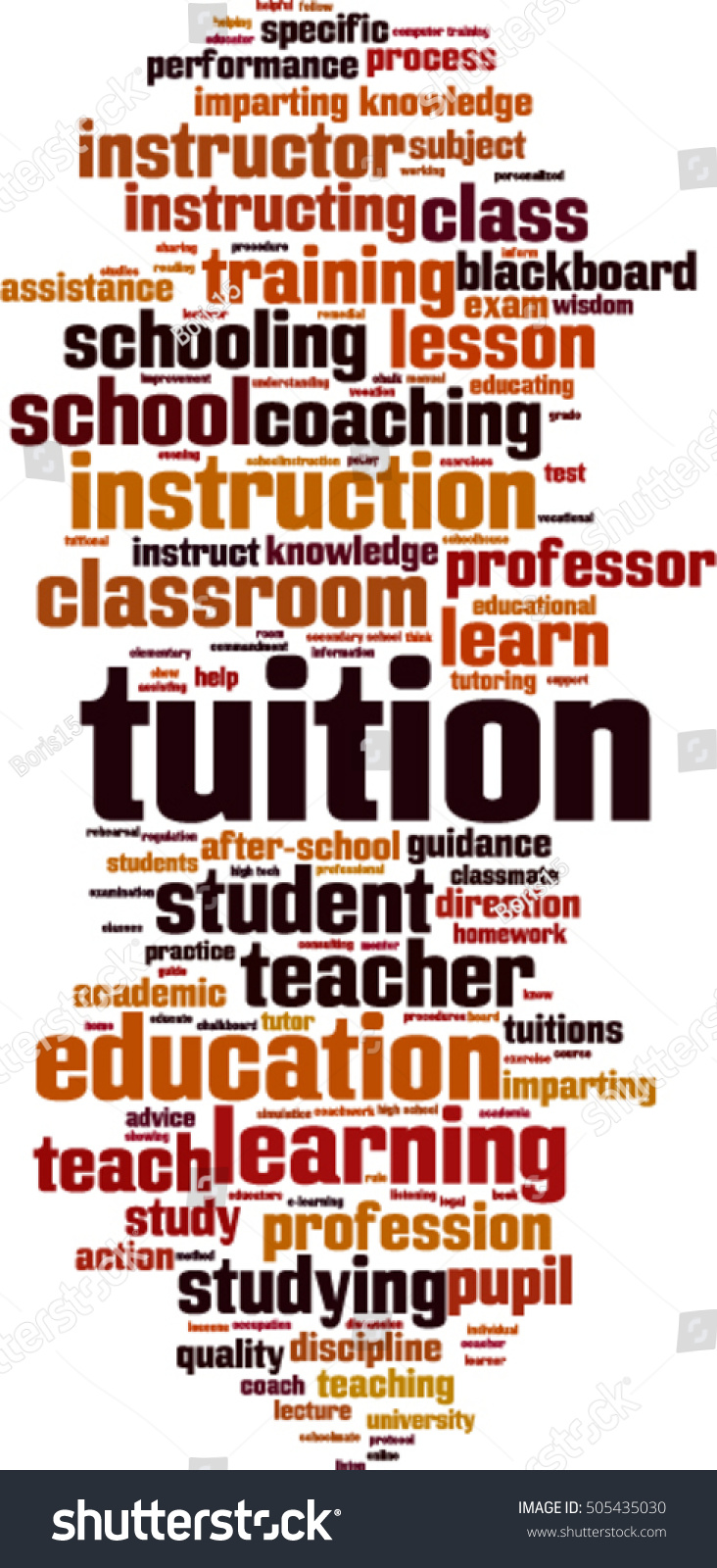 Tuition Word Cloud Concept Vector Illustration Stock Vector (Royalty ...