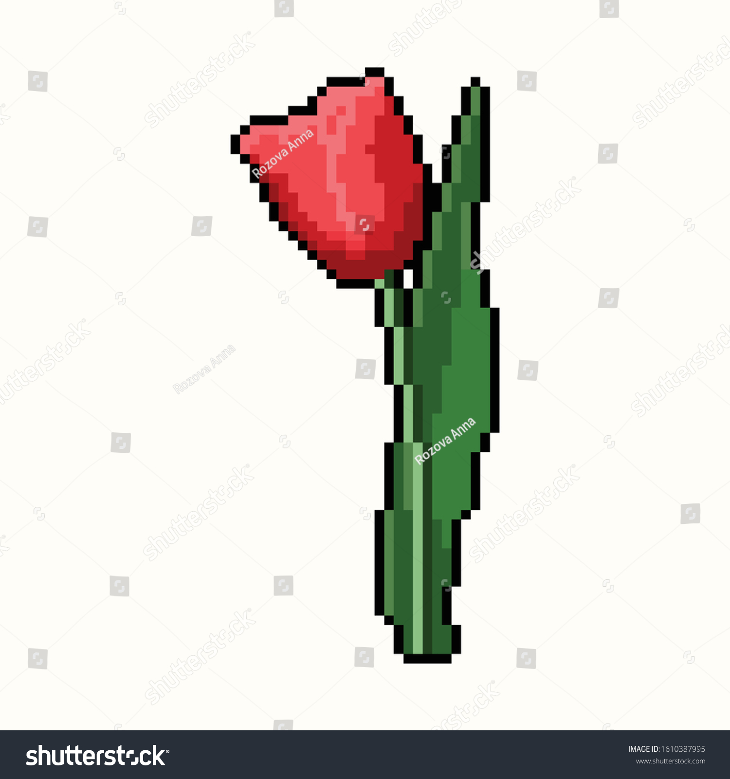 Tulip Vector Graphics Pixel Art Stock Vector (Royalty Free) 1610387995
