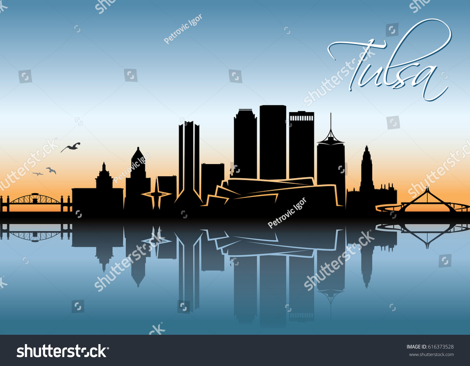 Tulsa Skyline Oklahoma Vector Illustration Stock Vector (Royalty Free ...